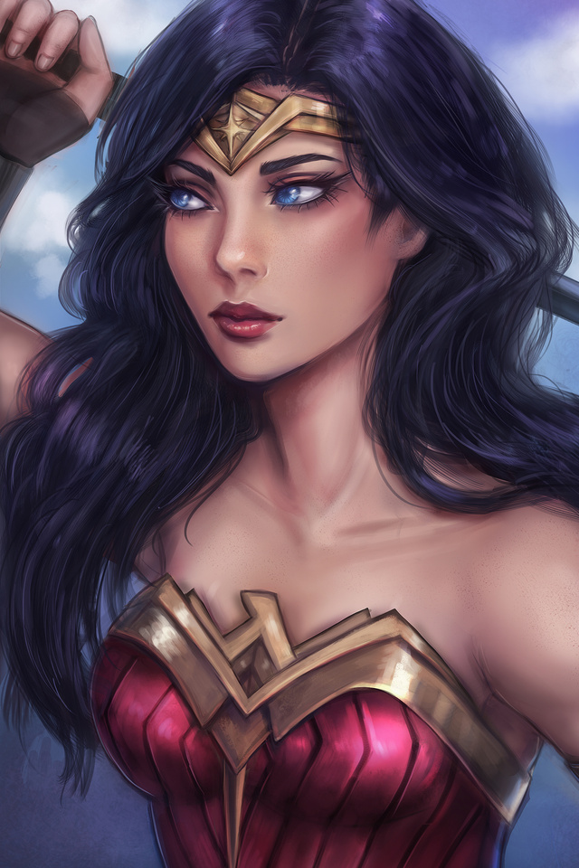 640x960 Wonder Woman Closeup Art Iphone 4 Iphone 4s Hd 4k Wallpapers