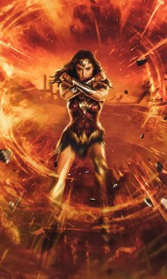240x400 Wonder Woman Embracing The Flames Of Justice Acer E100,Huawei ...