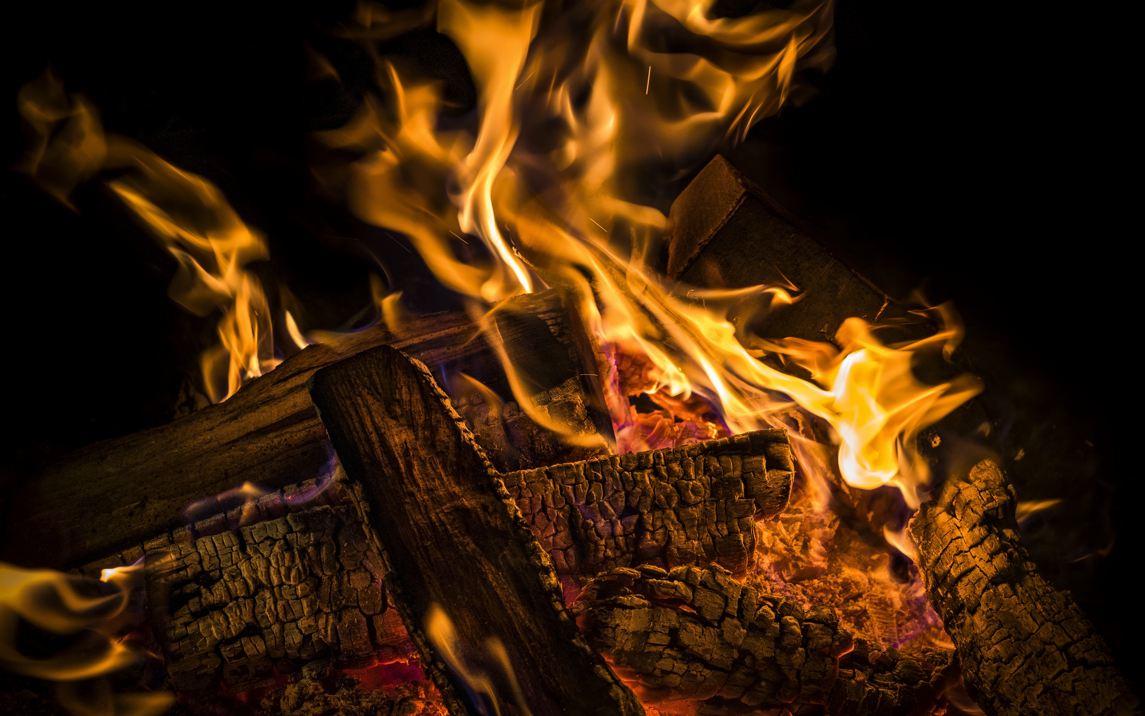 3840x2400 Wood Flame Burning 4k 4K ,HD 4k Wallpapers,Images,Backgrounds ...