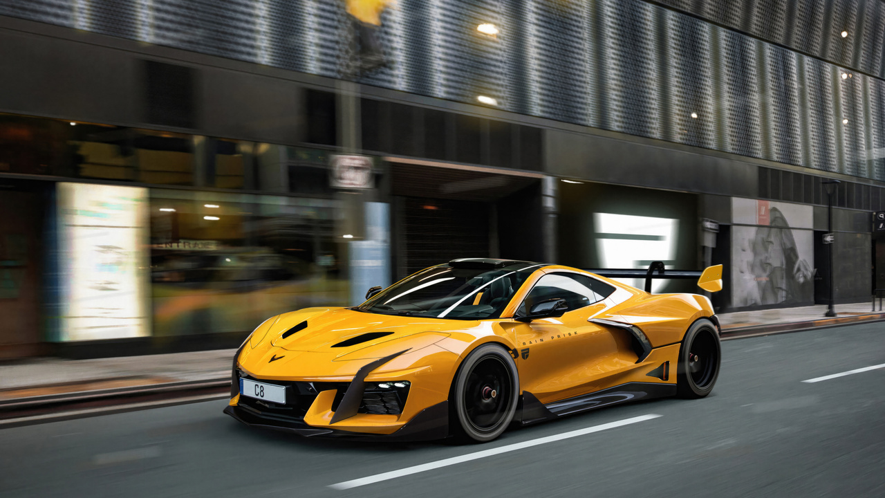 1280x720 Yellow Corvette 5k 720P ,HD 4k Wallpapers,Images,Backgrounds ...