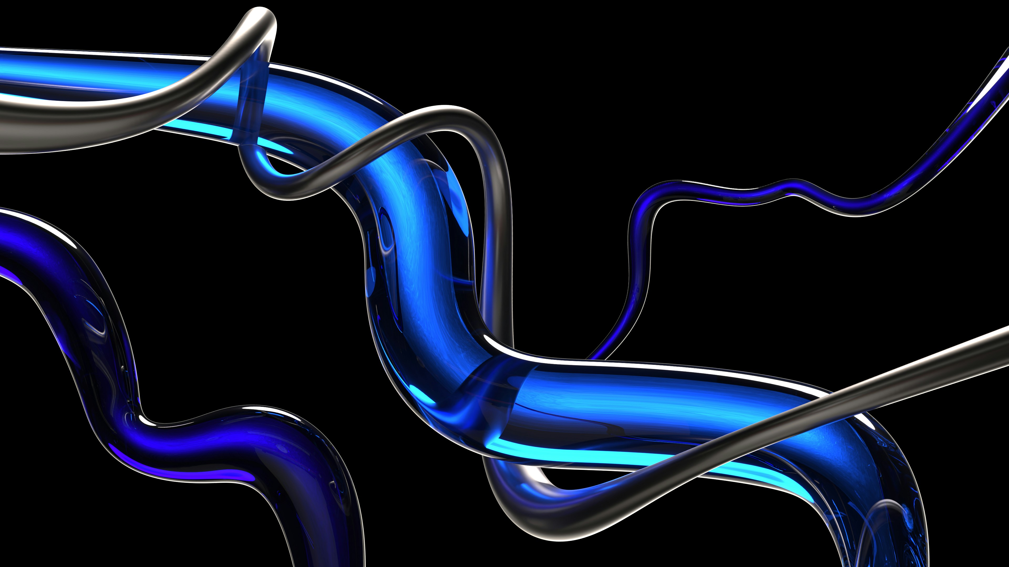 Abstract Blue Glass Shape Wallpaper,HD Abstract Wallpapers,4k ...