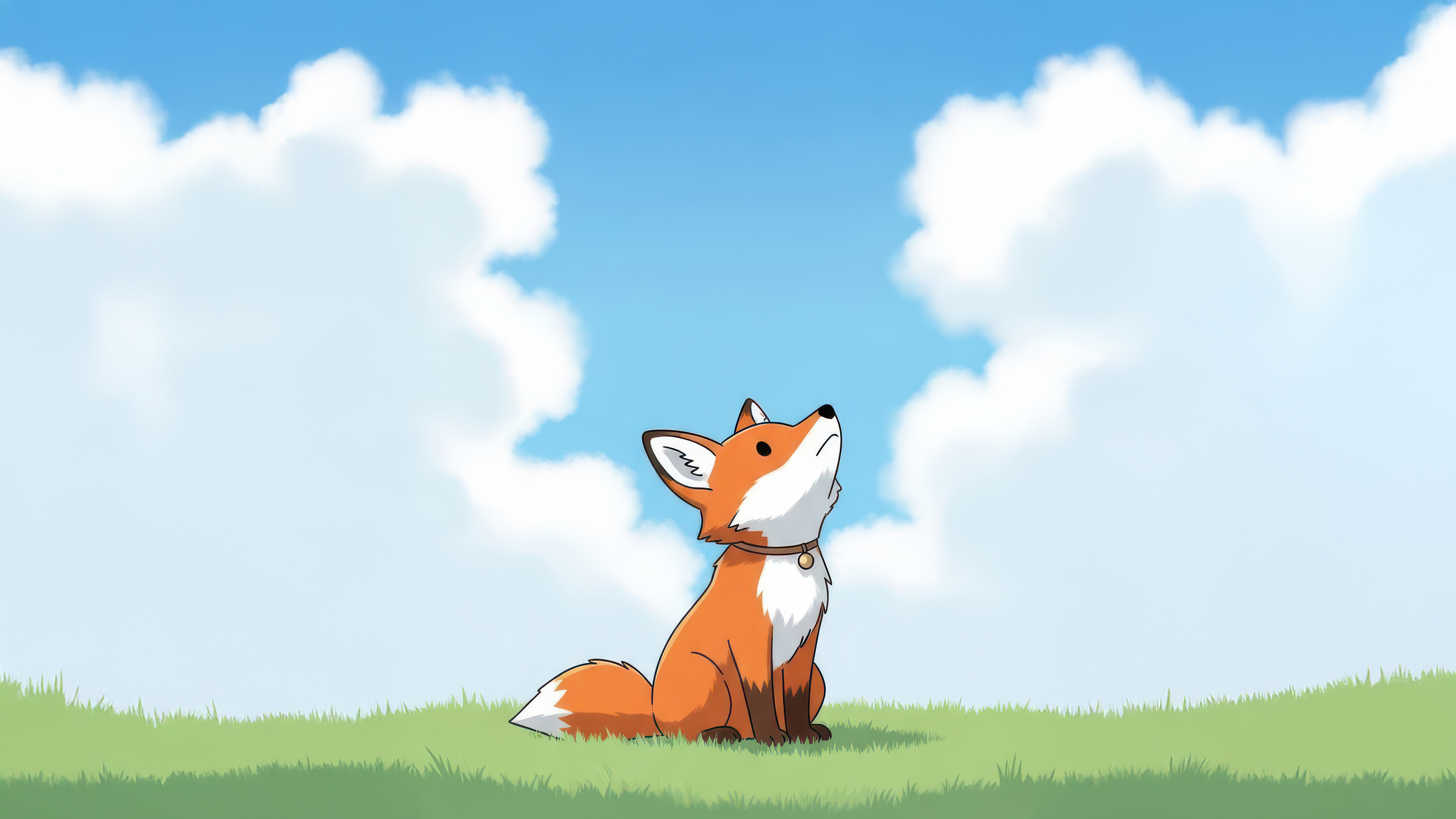 Adorable Fox Sitting Grass Field Wallpaper,HD Artist Wallpapers,4k ...