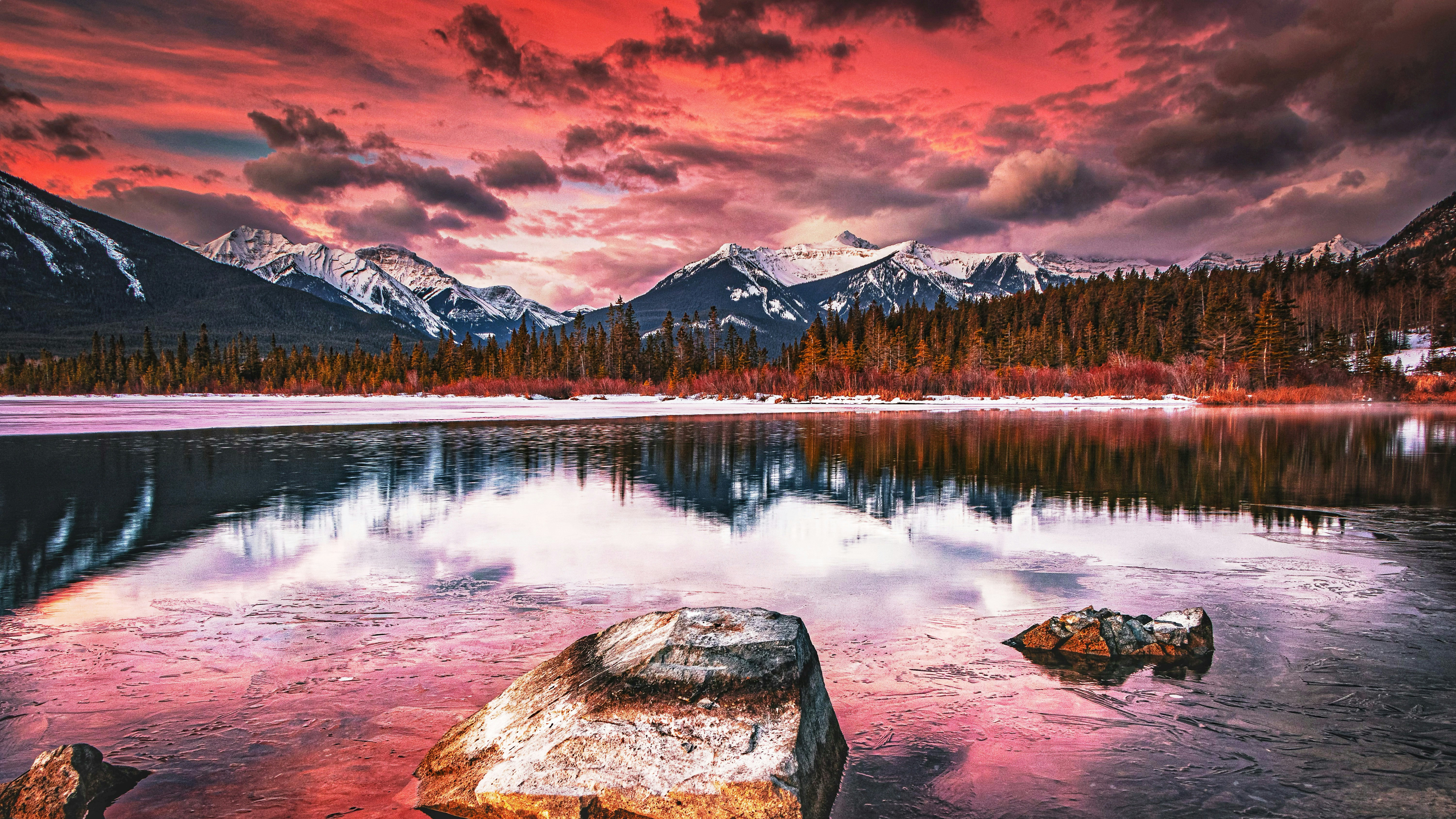 Alpine Sunset Symphony Mountain Lake Wallpaper,HD Nature Wallpapers,4k ...