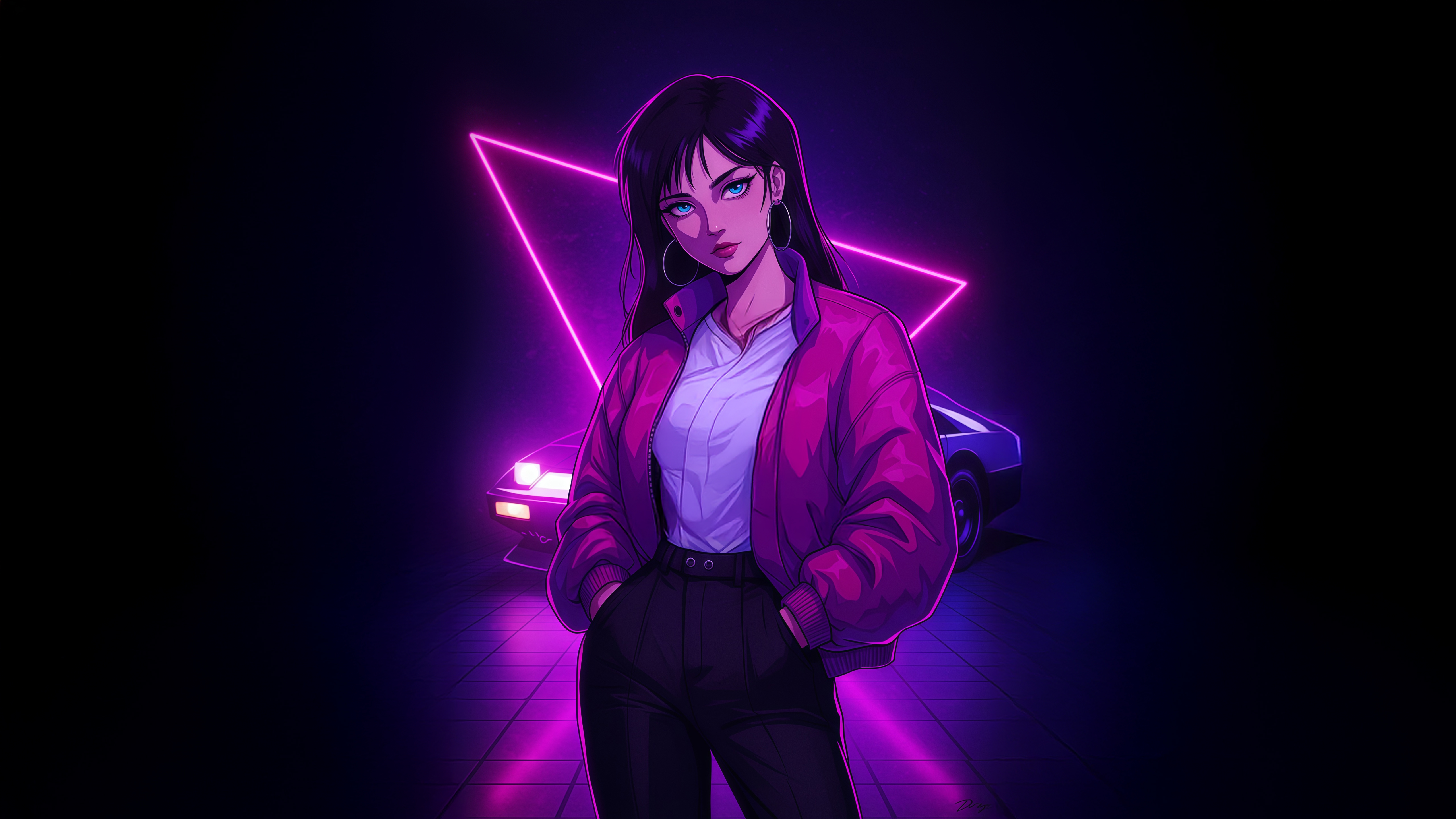 Anime Girl Stellar Glow Car Wallpaper,HD Artist Wallpapers,4k ...