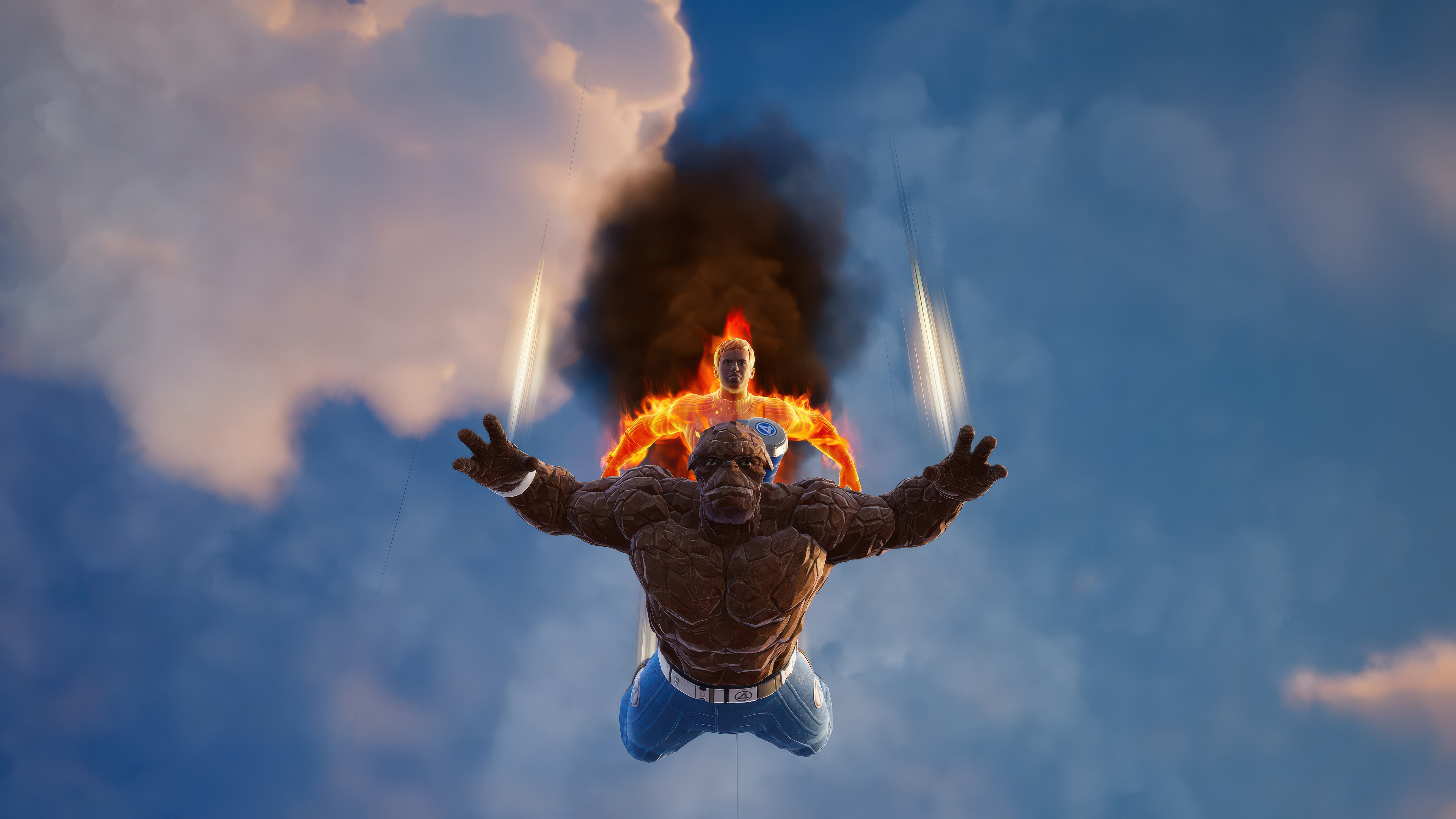 Ben Grimm And Human Torch In Fortnite Battle Royale Wallpaper,HD Games ...
