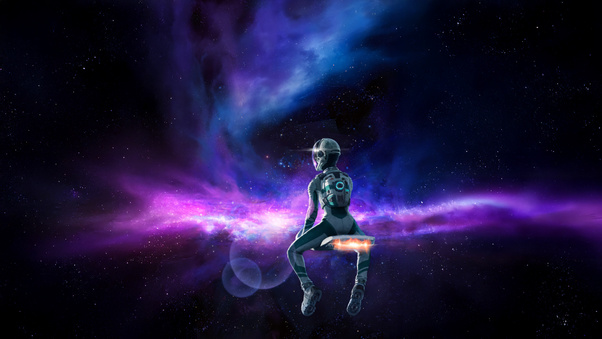 Cyborg Warrior In Cosmic Nebula Wallpaper,HD Artist Wallpapers,4k ...