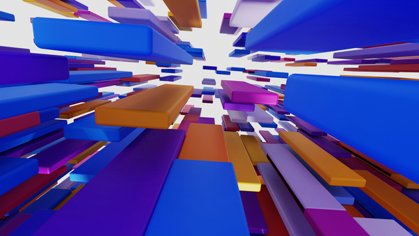 Floating Geometry Colorful 3d Block Array Wallpaper,HD Abstract ...