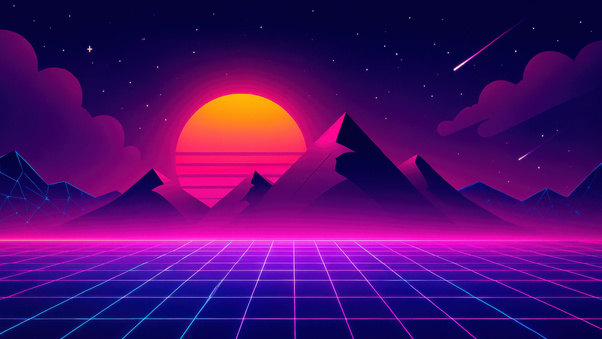 Geometric Ascent Synthwave Mountains Wallpaper,HD Artist Wallpapers,4k ...