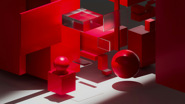 Modern Red Abstract 3d Shapes Wallpaper,HD Abstract Wallpapers,4k ...