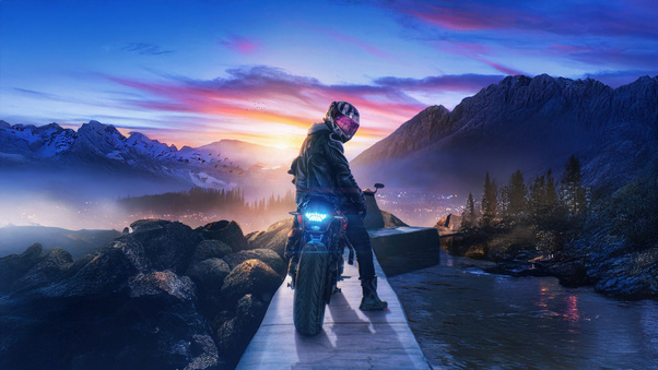 Neon Rider Journey Beyond The Sunset Wallpaper,HD Artist Wallpapers,4k ...