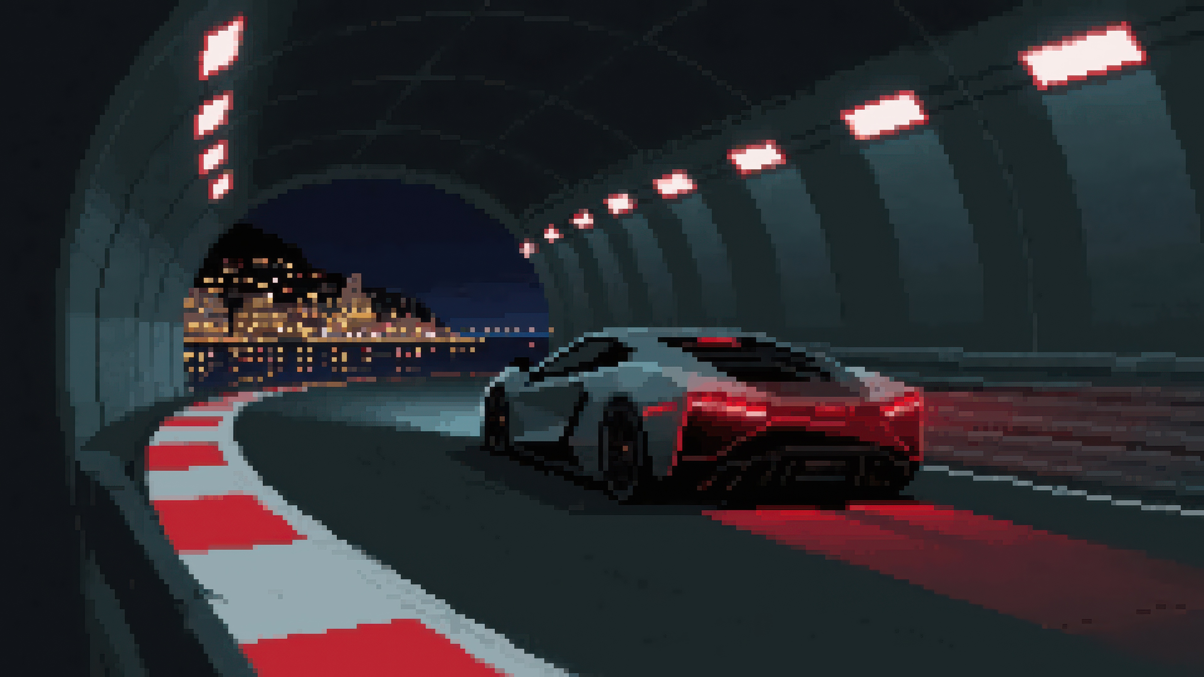 Car Ride Through Tunnel 8 Bit Wallpaper,HD Artist Wallpapers,4k ...