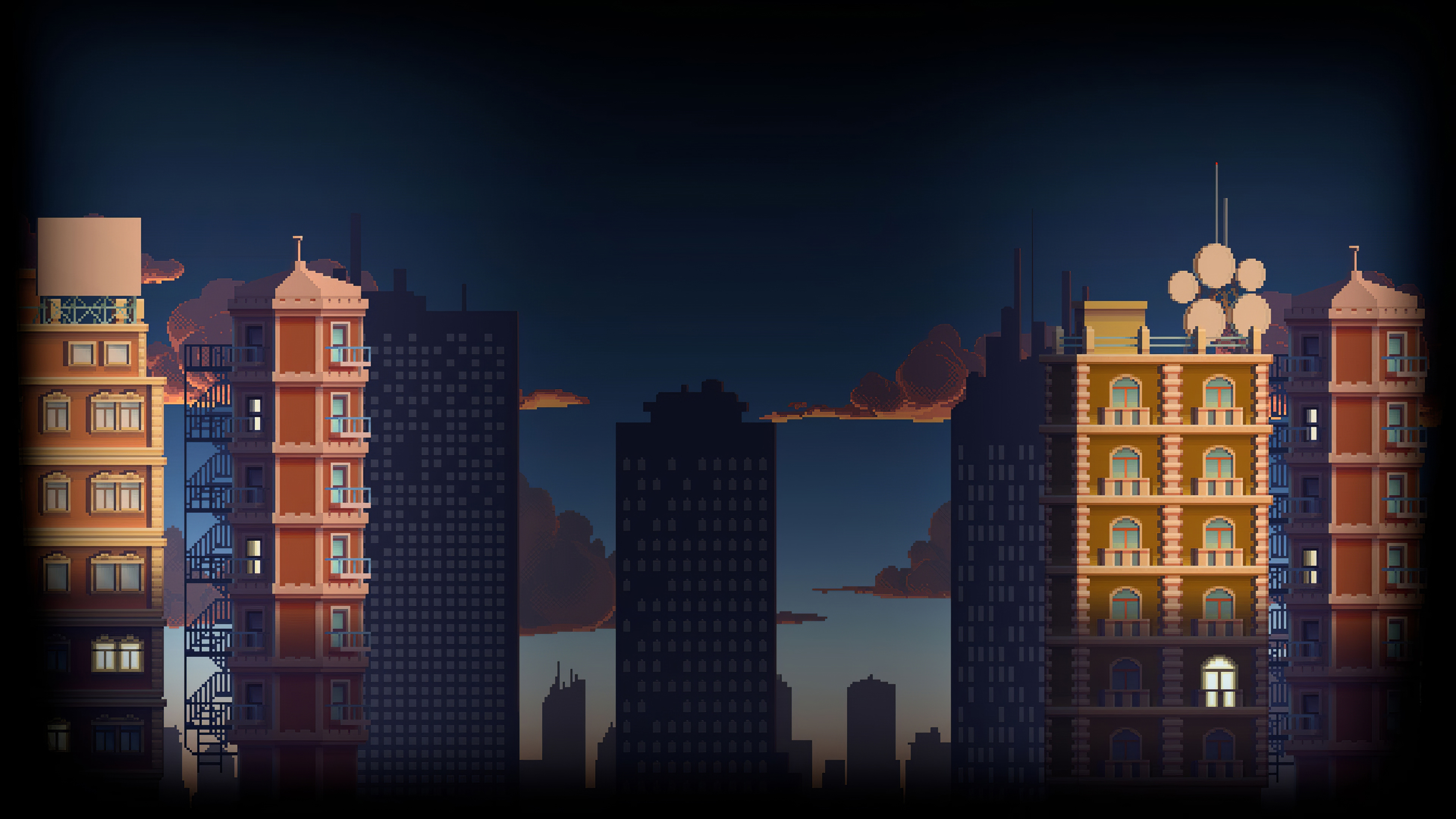 City Buildings Pixel Art 4k Wallpaper HD Artist Wallpapers 4k