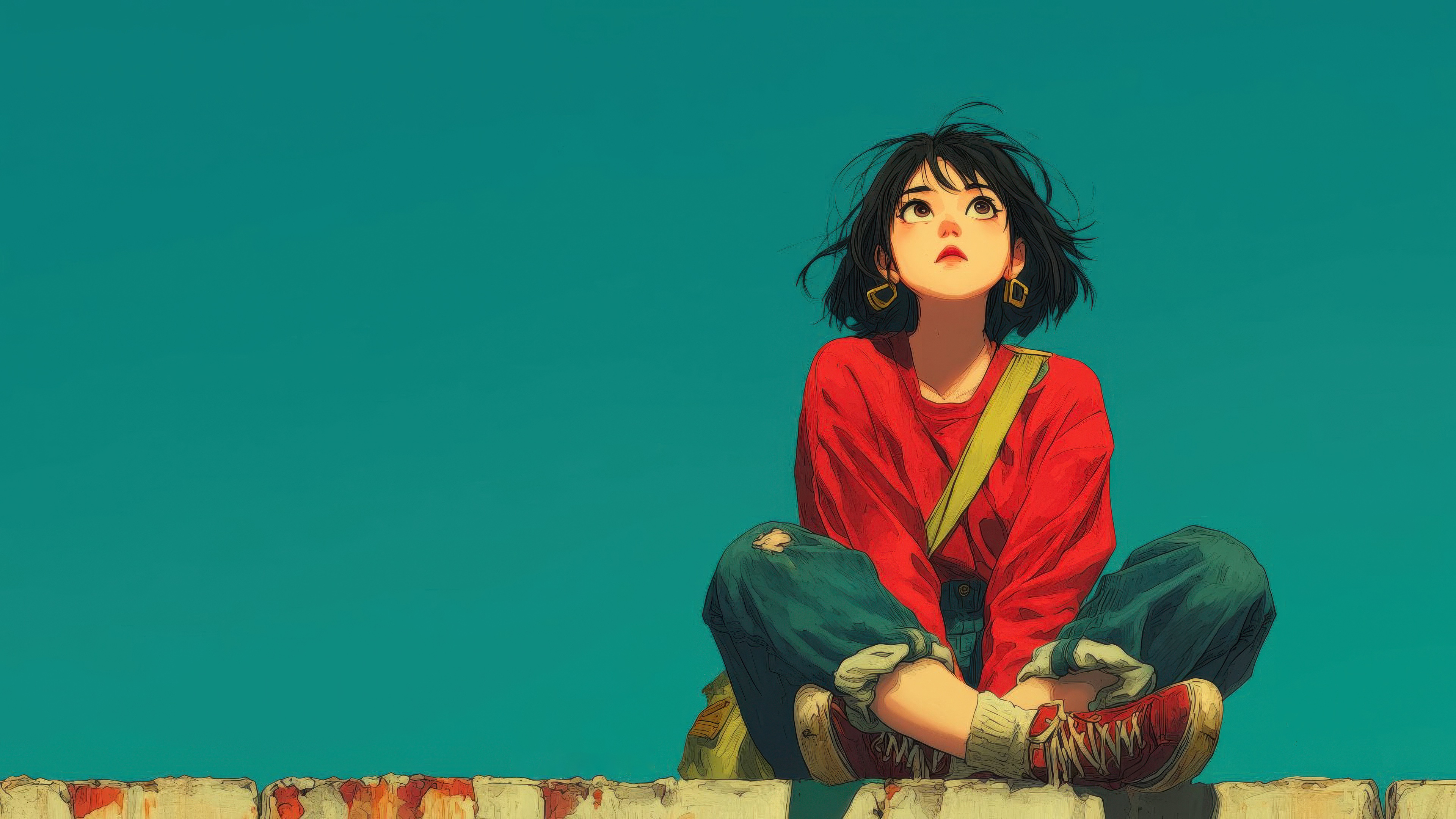 3840x2160 Classic Anime Girl In Red Cardigan 4K ,HD 4k Wallpapers ...