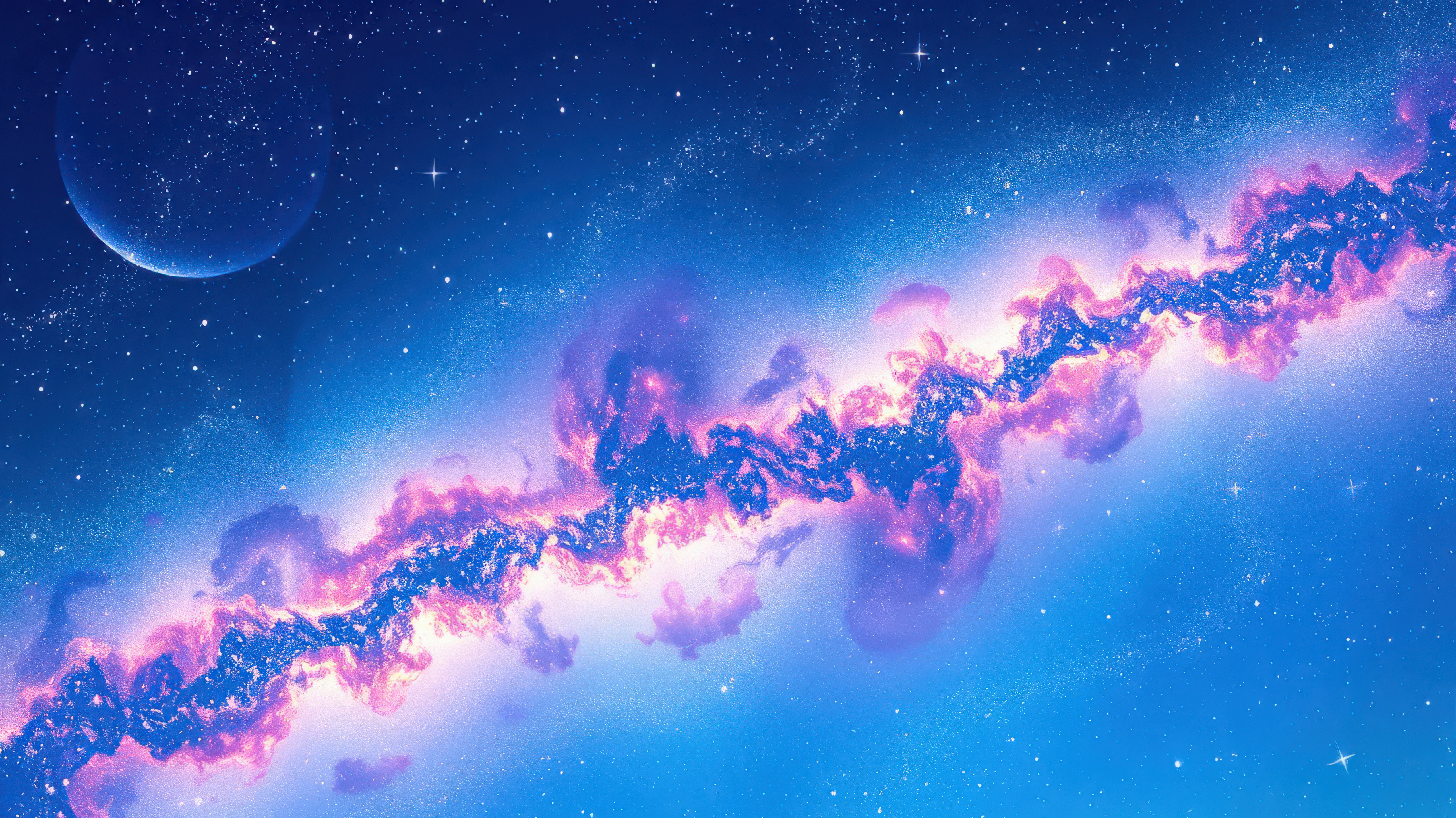 Colorful Cosmic Cloud Nebula With Planet Wallpaper,HD Artist Wallpapers,4k Wallpapers,Images ...