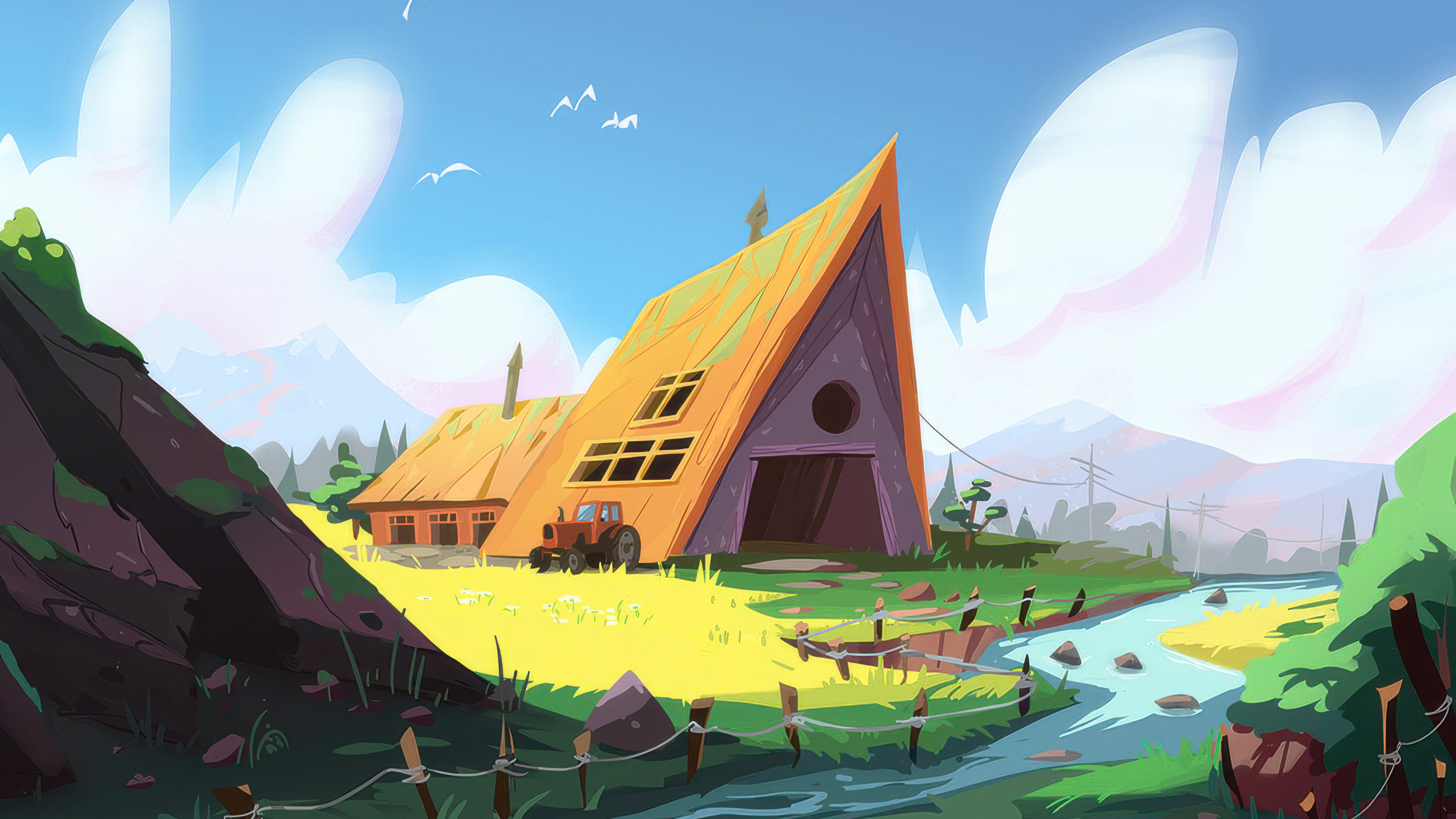 Countryside Farm House Wallpaper,HD Artist Wallpapers,4k Wallpapers ...