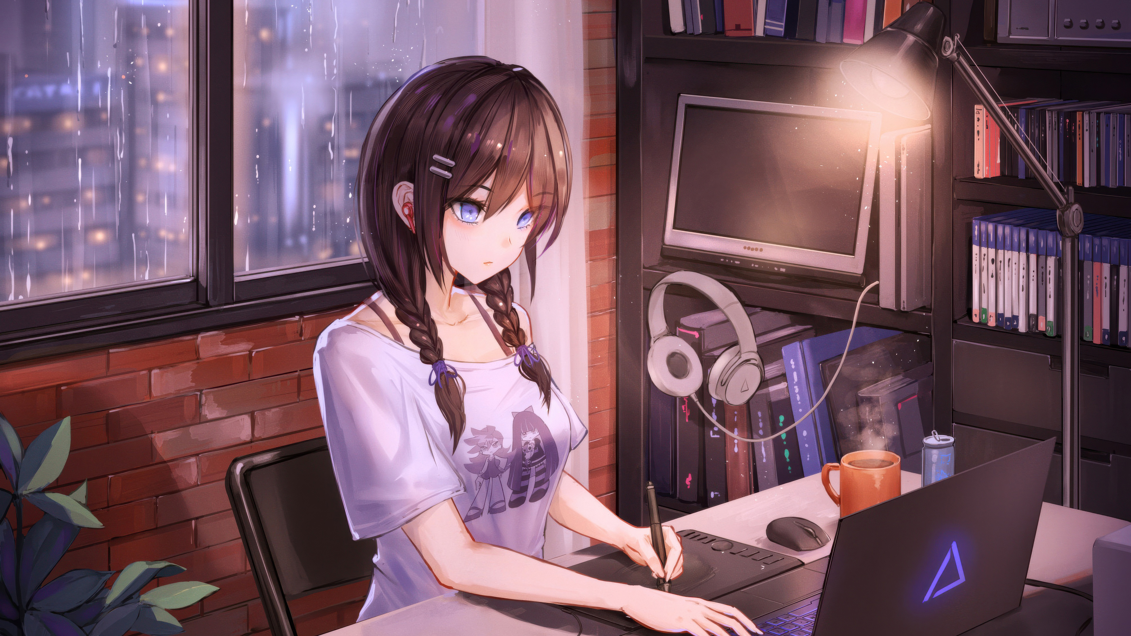 Cozy Anime Girl Gaming Setup Wallpaper,HD Artist Wallpapers,4k ...