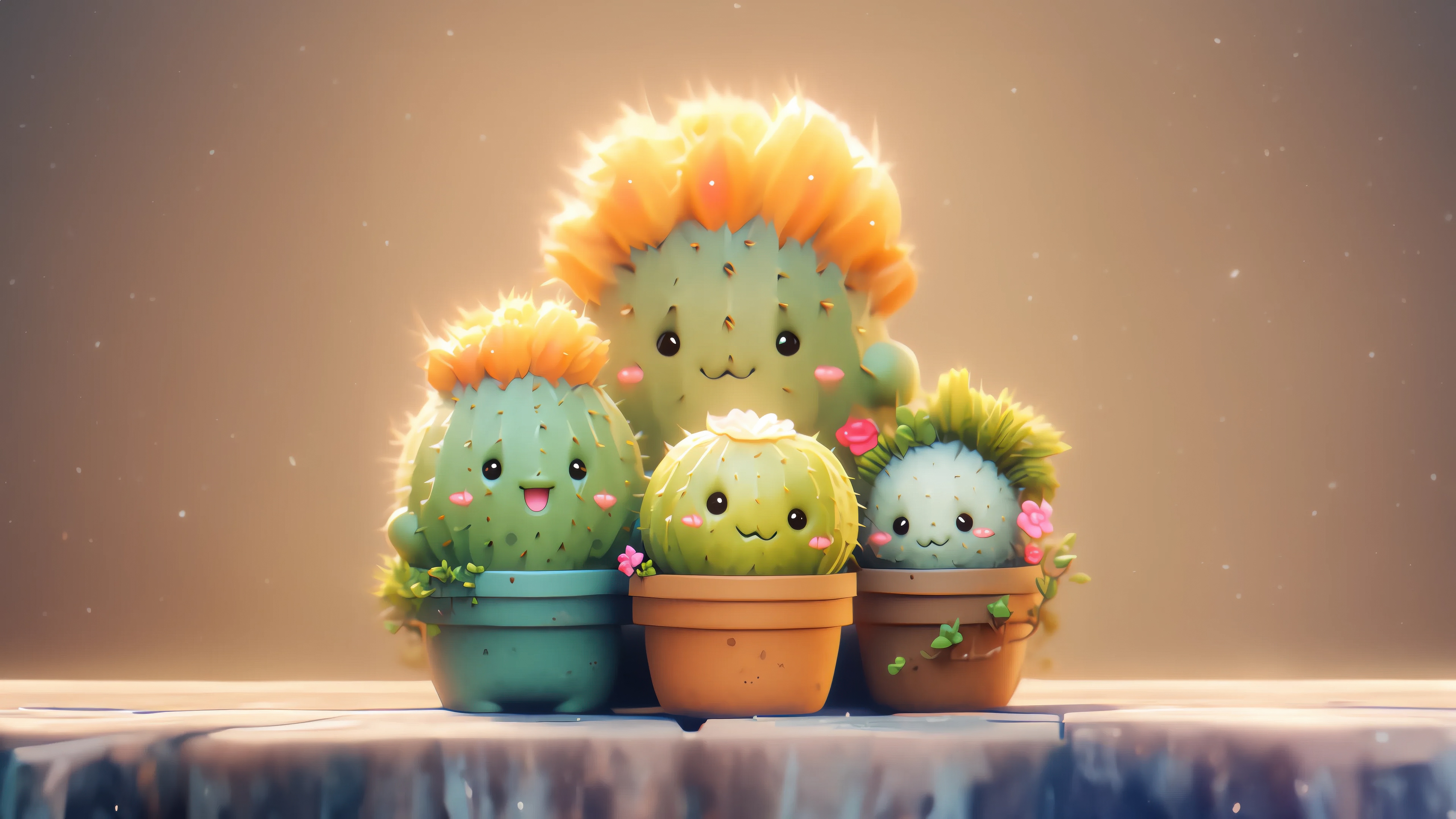 Cute Cactus Family 5k Wallpaper,HD Artist Wallpapers,4k Wallpapers,Images,Backgrounds,Photos and ...
