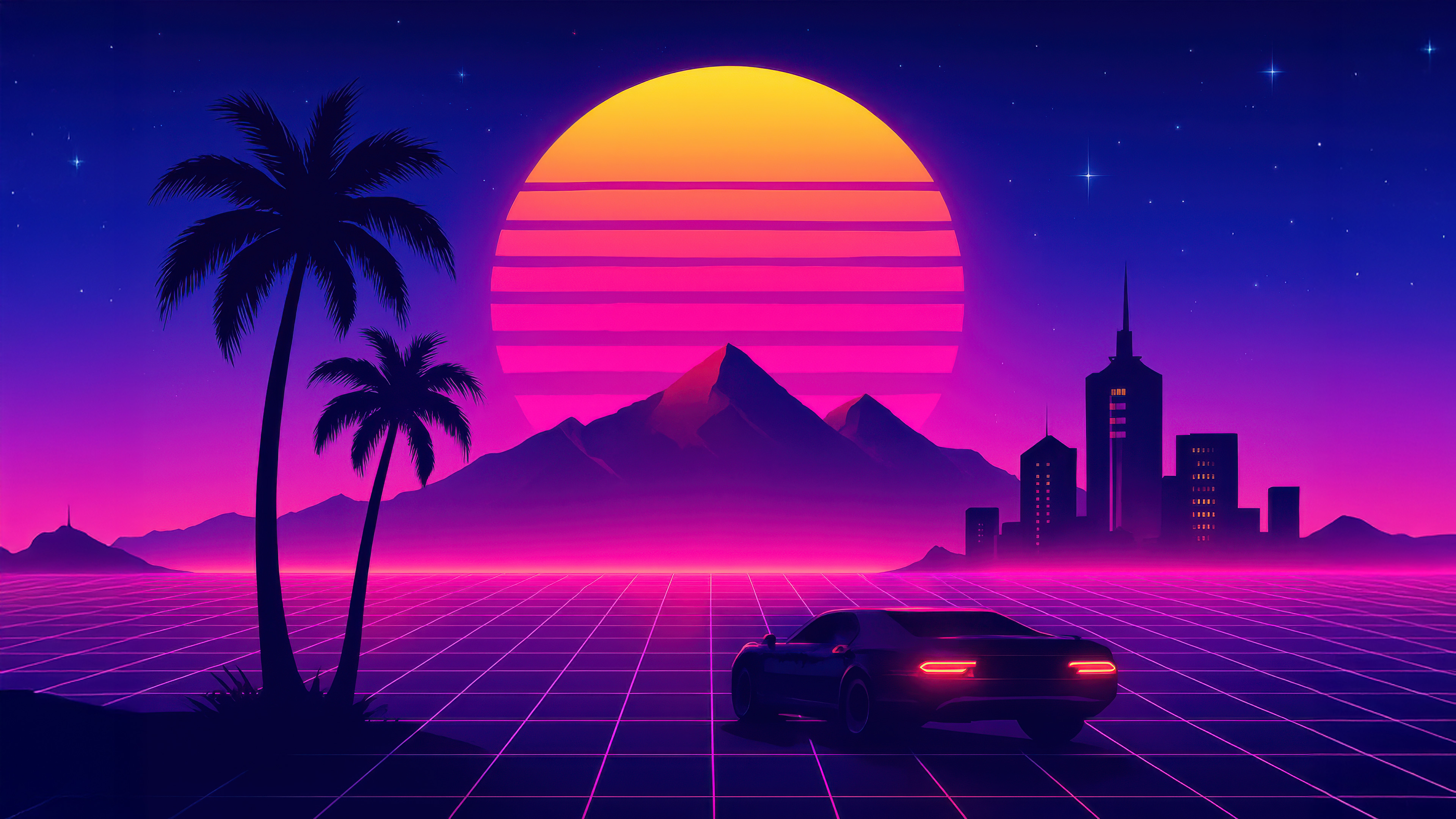 Cyberpunk Skyline Retro Drive Wallpaper,HD Artist Wallpapers,4k Wallpapers,Images,Backgrounds ...