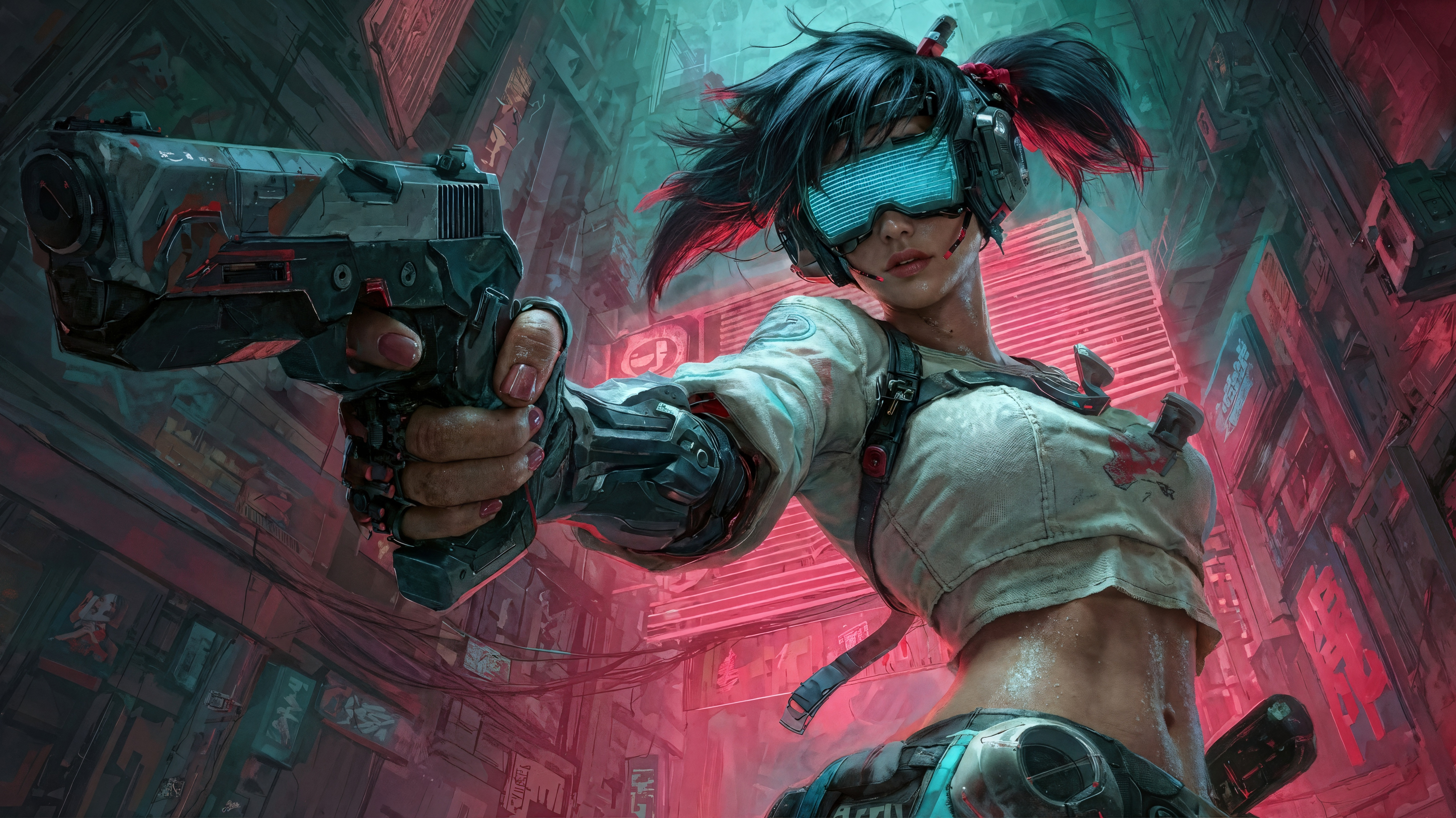 1920x1080 Cyberpunk Warrior In Pink Assassin Laptop Full HD 1080P ,HD ...