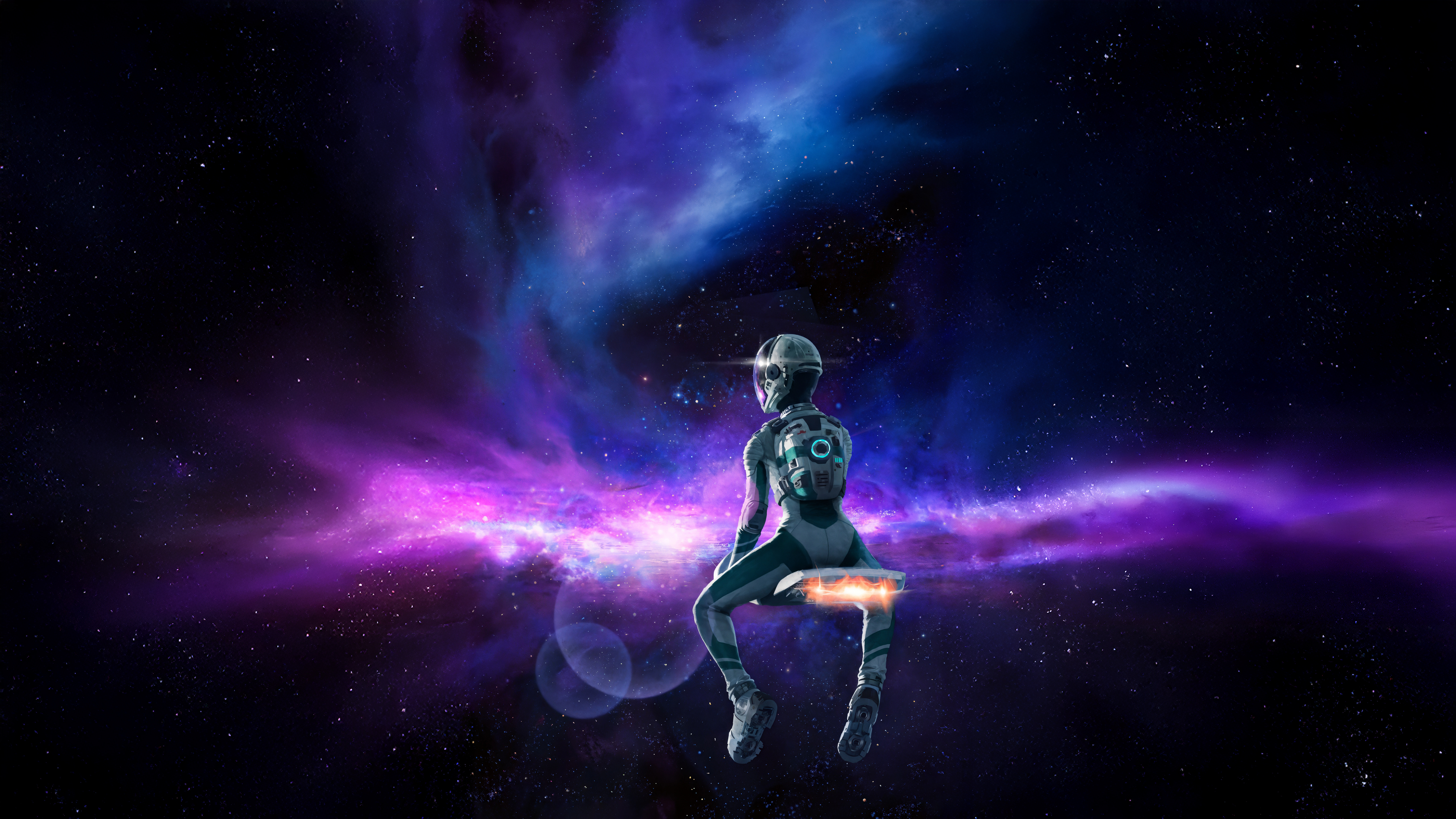 Cyborg Warrior In Cosmic Nebula Wallpaper,HD Artist Wallpapers,4k ...