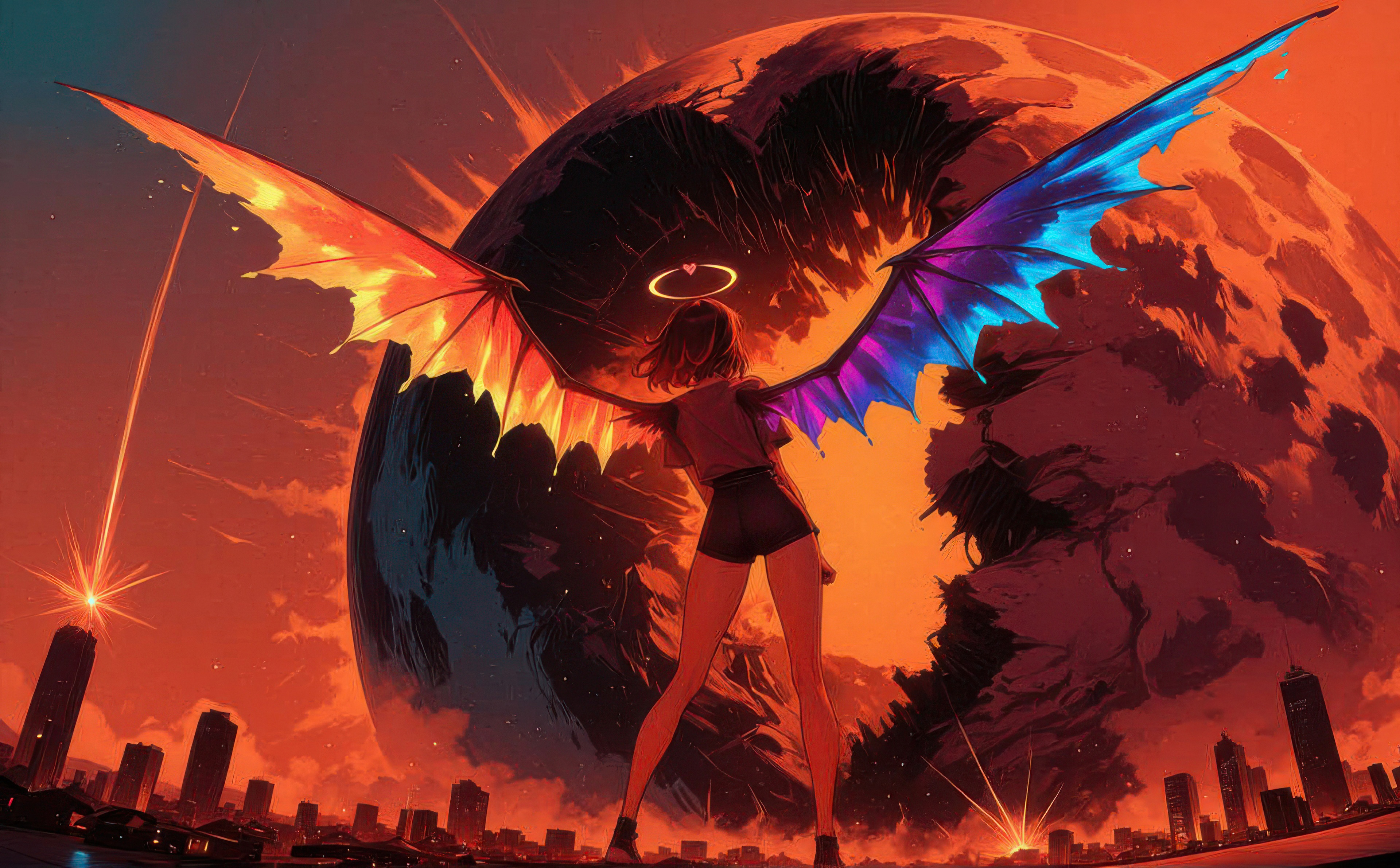 Divine Wings Of Fire And Ice Wallpaper,HD Artist Wallpapers,4k Wallpapers,Images,Backgrounds ...