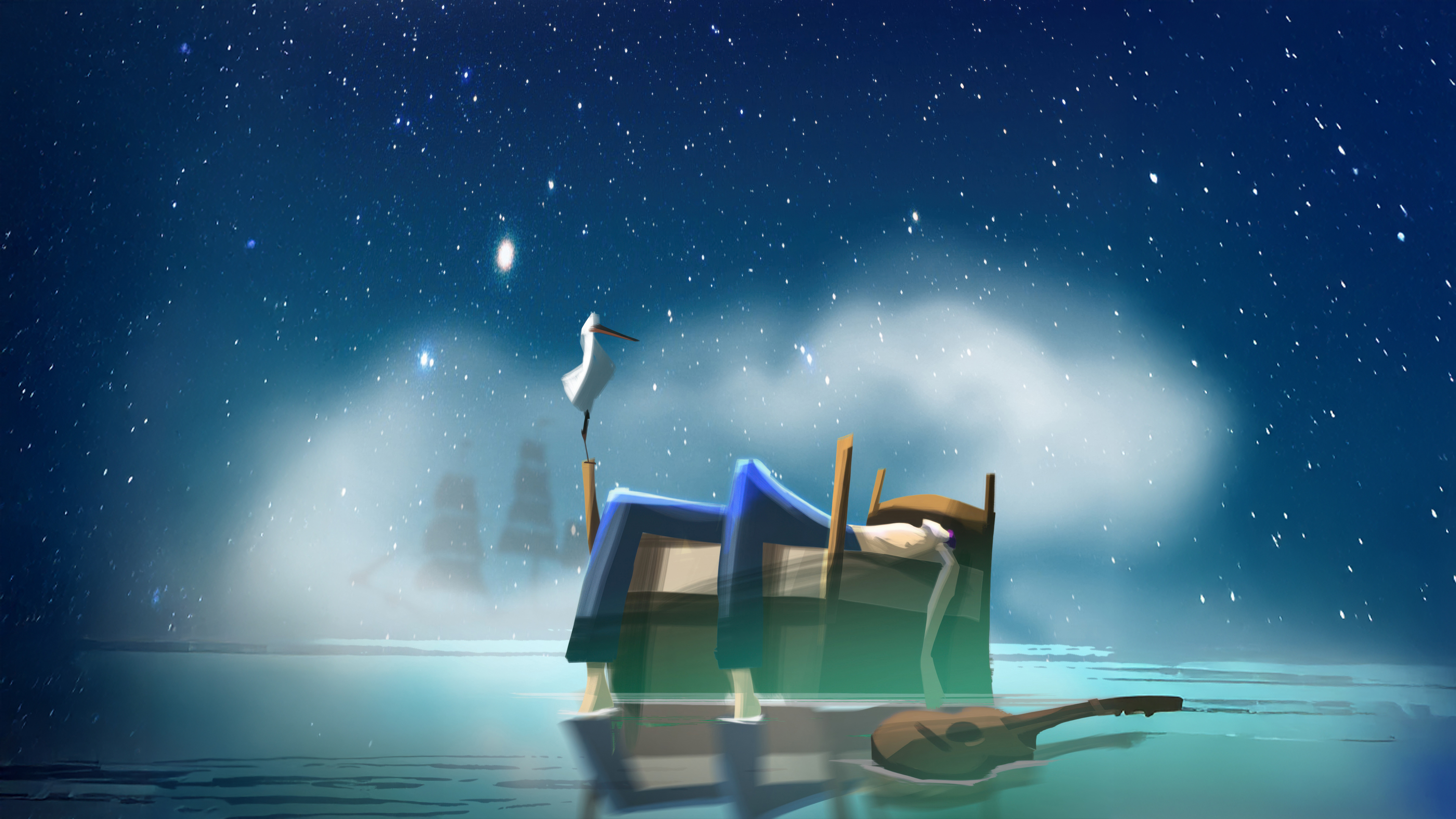 3840x2160 Drunk Man Lying On Bed On River Floating 4K ,HD 4k Wallpapers ...