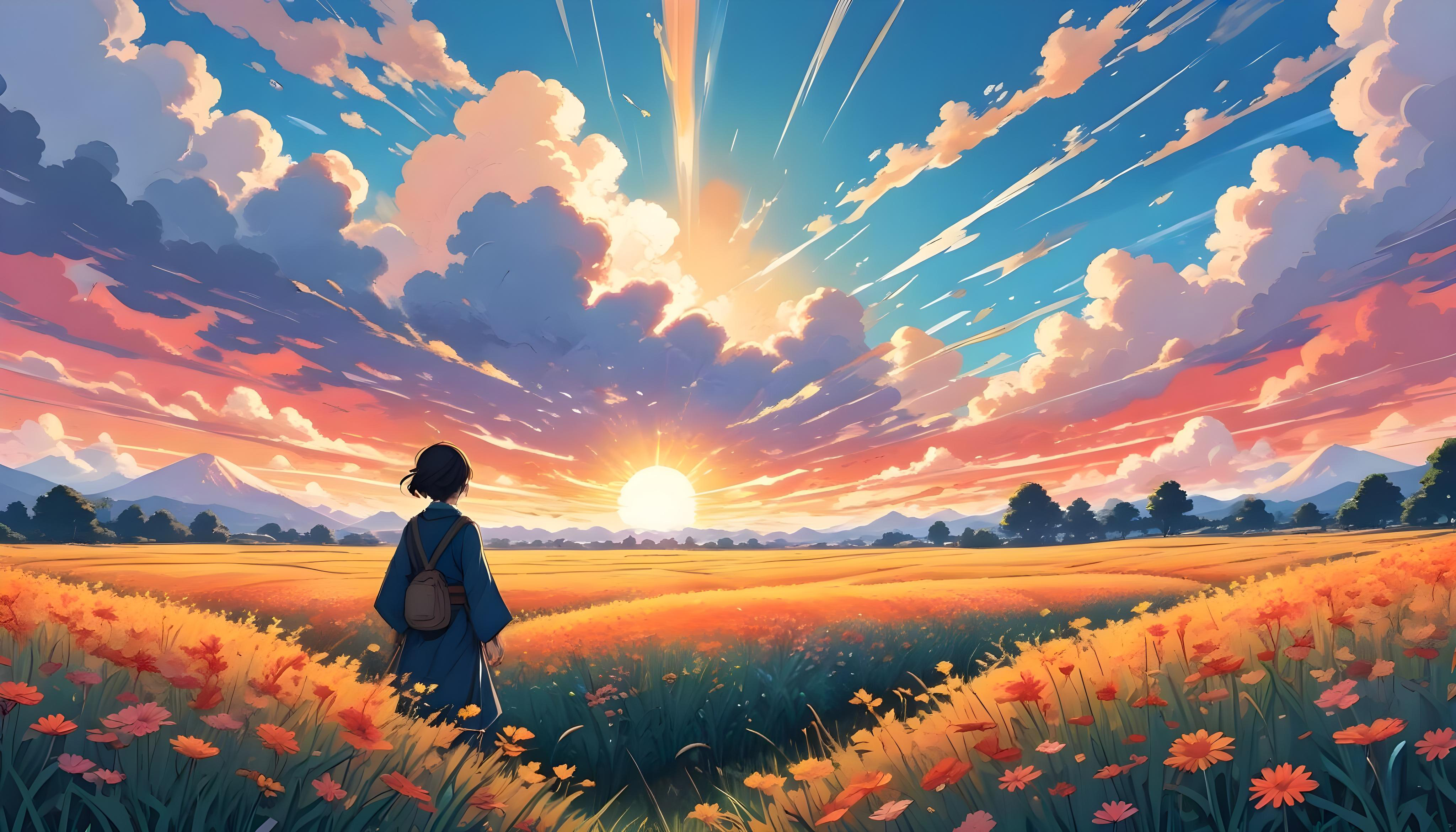 Girl In Flower Field Wallpaper,HD Artist Wallpapers,4k Wallpapers ...