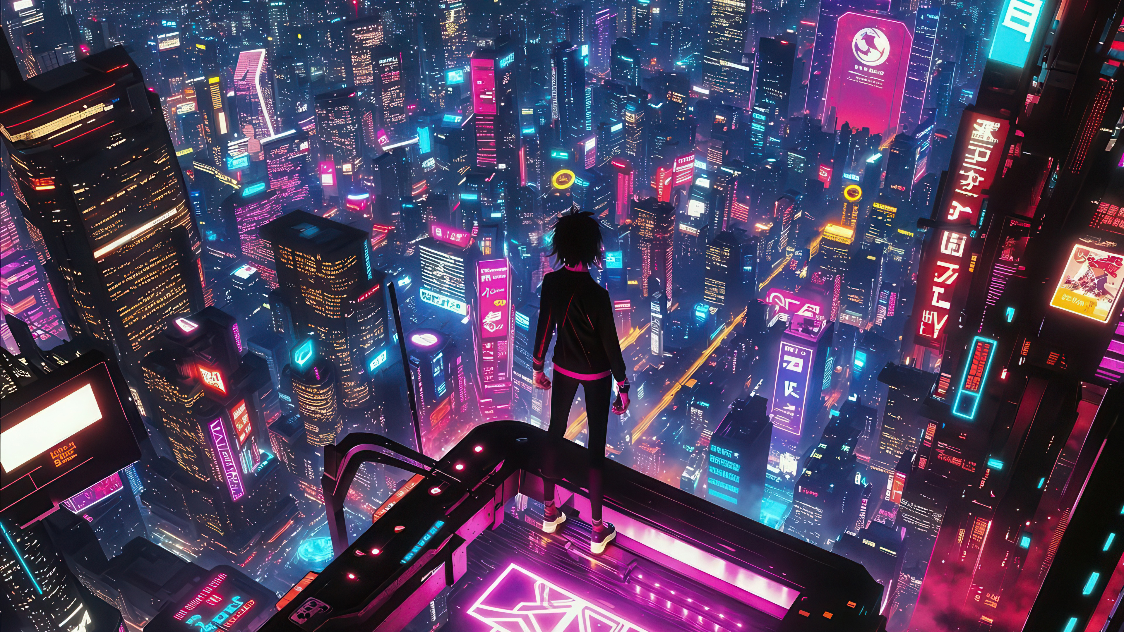 Girl Overlooking Futuristic Cityscape Wallpaper,HD Artist Wallpapers,4k ...