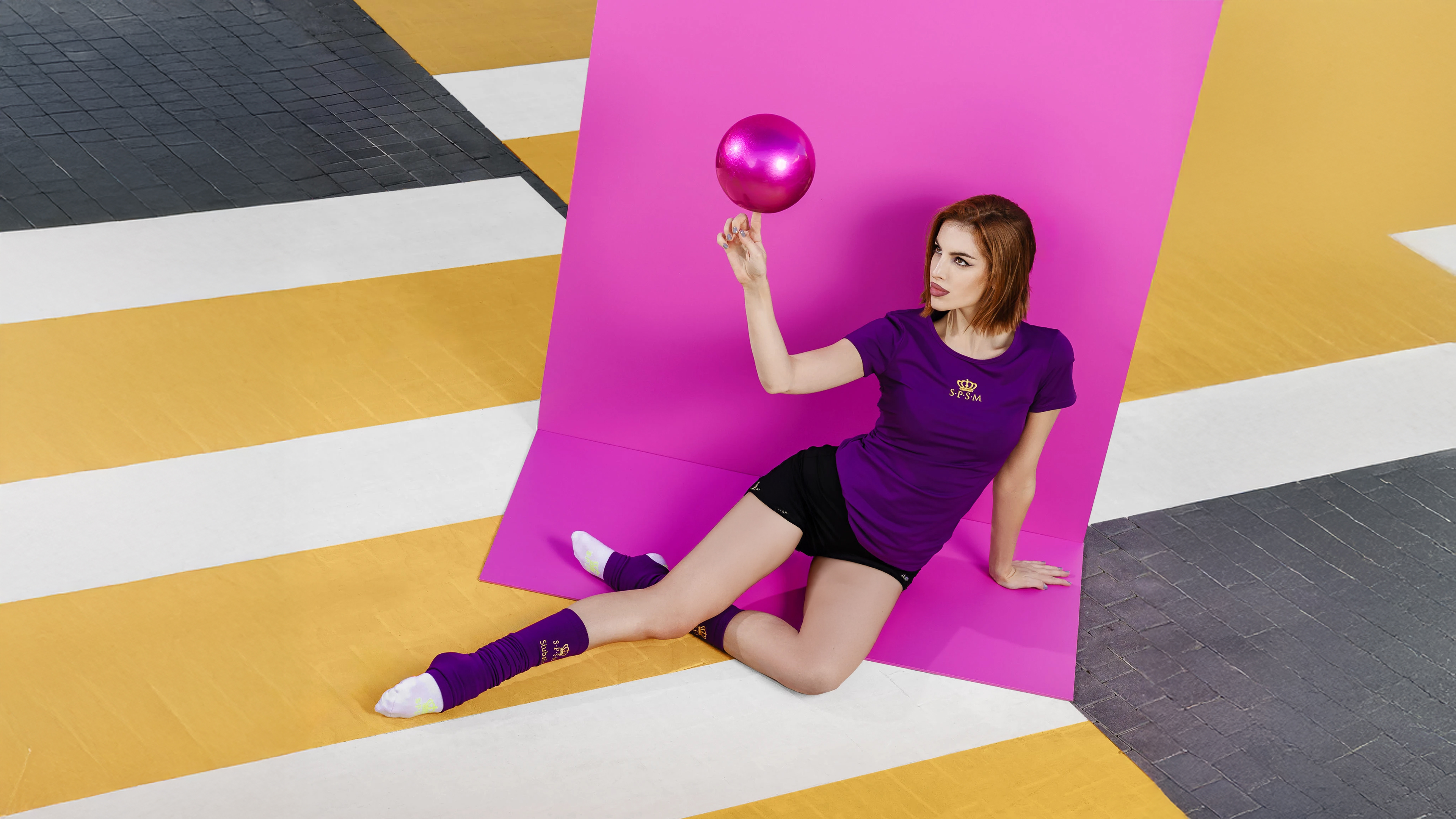 Girl Playing With Purple Ball Wallpaper,HD Girls Wallpapers,4k ...