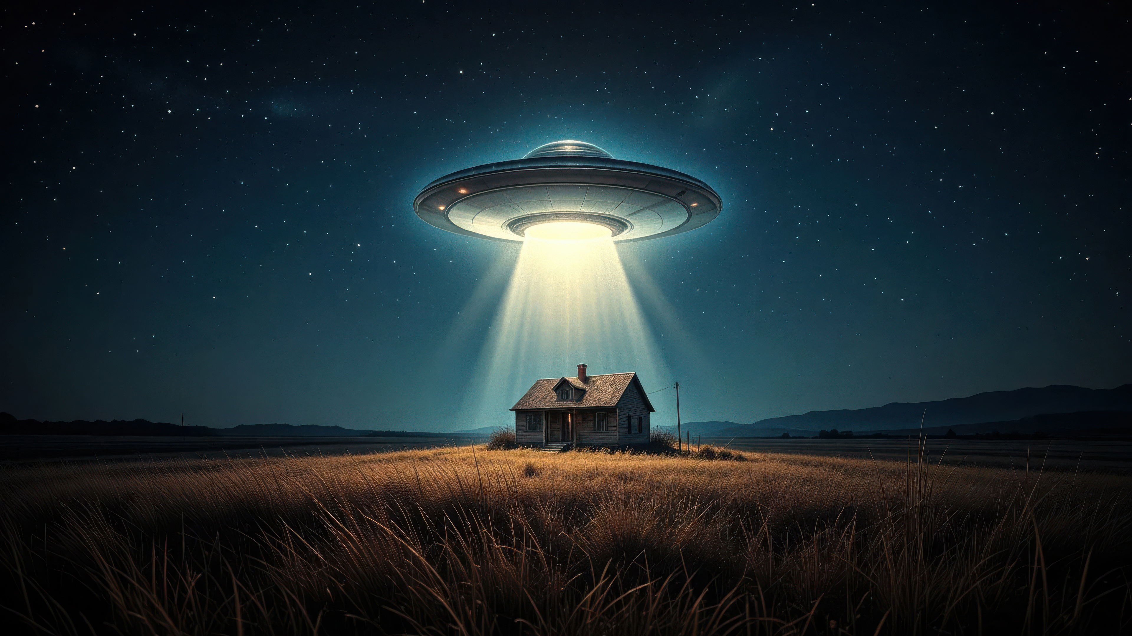 Lonely Silent Ufo Night Wallpaper,HD Artist Wallpapers,4k Wallpapers,Images,Backgrounds,Photos ...