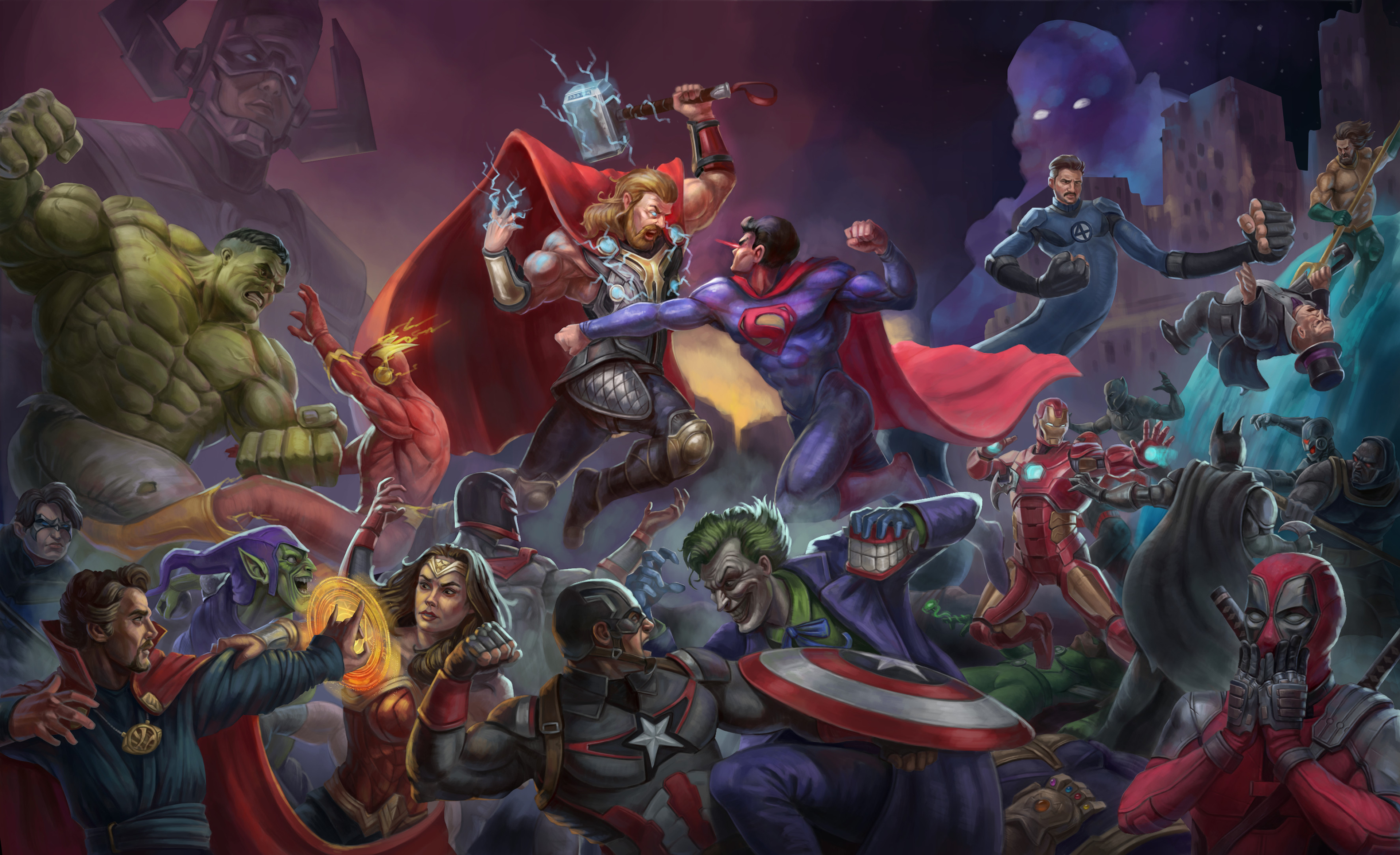 1080x2160 Marvel X Dc Universe One Plus 5T,Honor 7x,Honor view 10,Lg Q6 ...