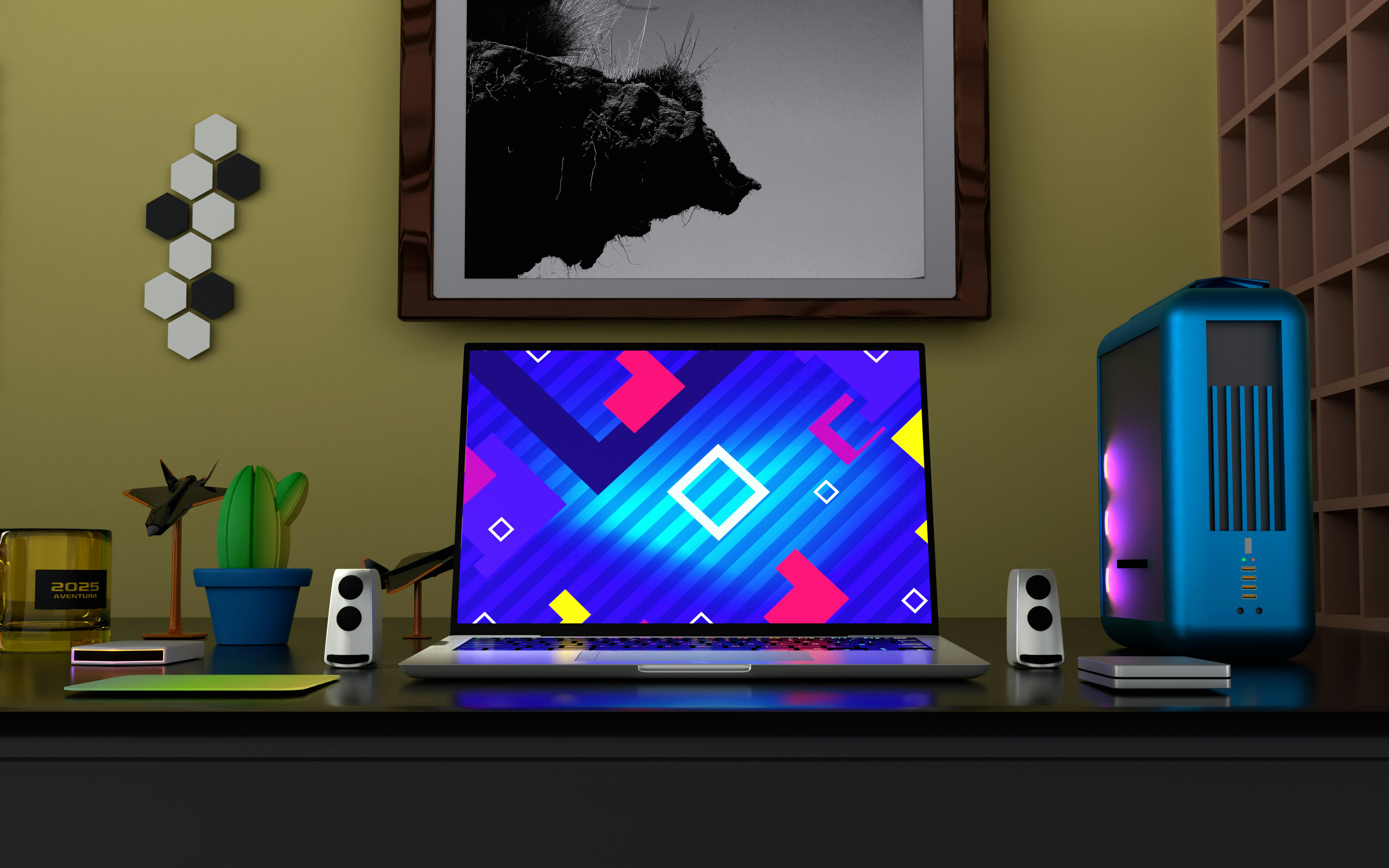 3840x2160 Modern Gaming Setup With Vibrant Display 4K ,HD 4k Wallpapers ...