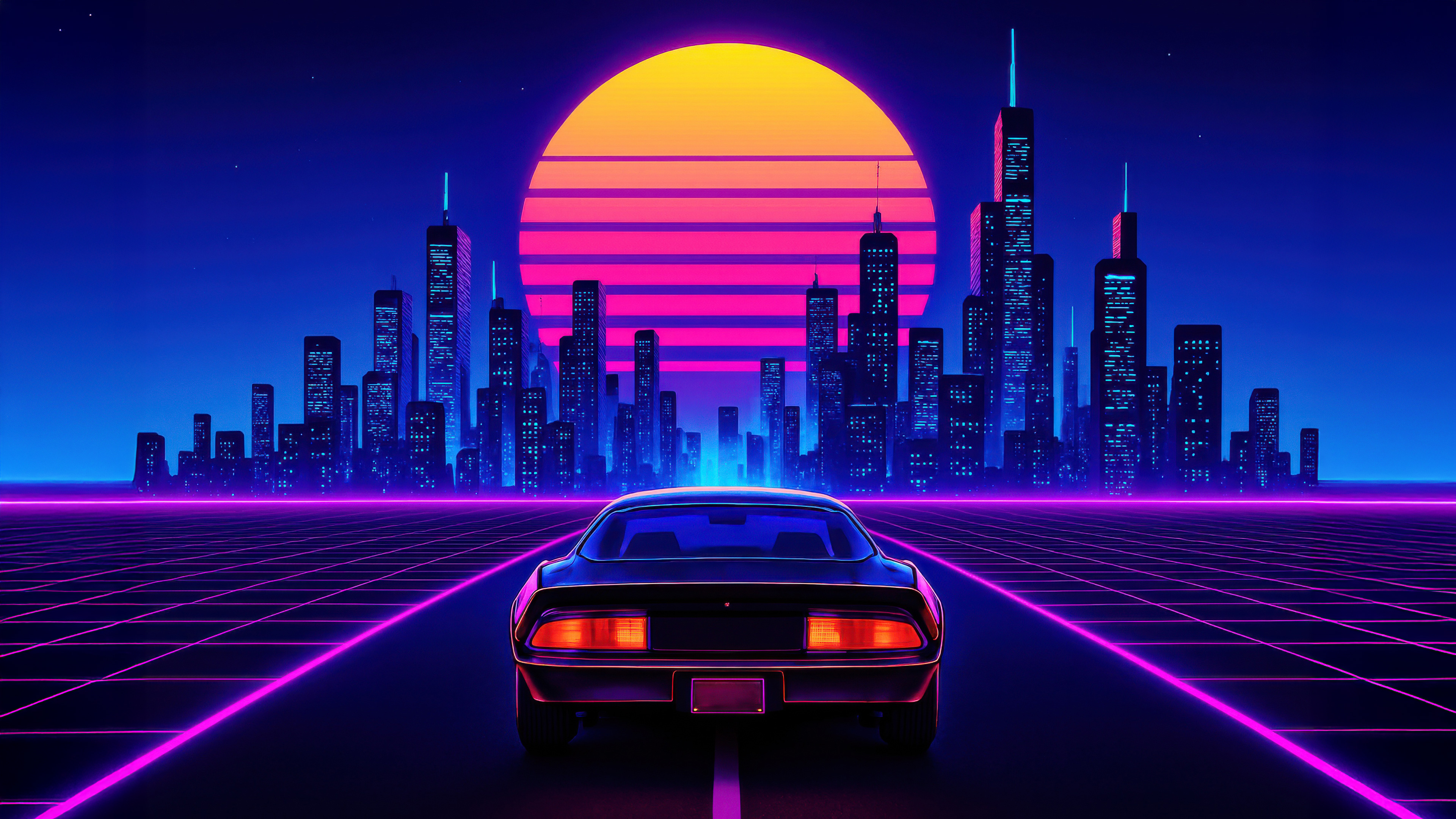 1920x1080 Neon Dreams Retrowave City Skyline Drive Laptop Full HD 1080P ...