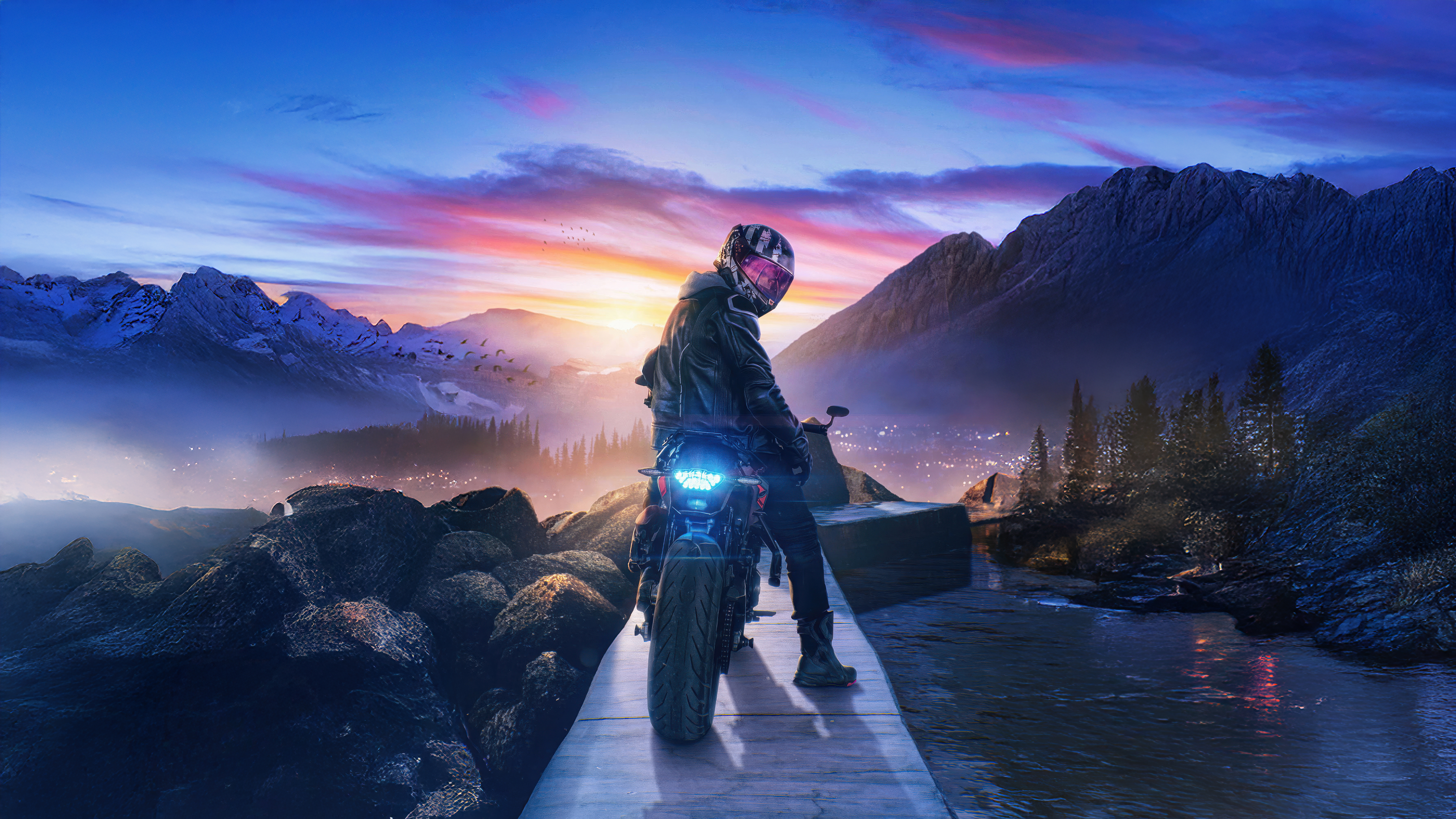 Neon Rider Journey Beyond The Sunset Wallpaper,HD Artist Wallpapers,4k ...