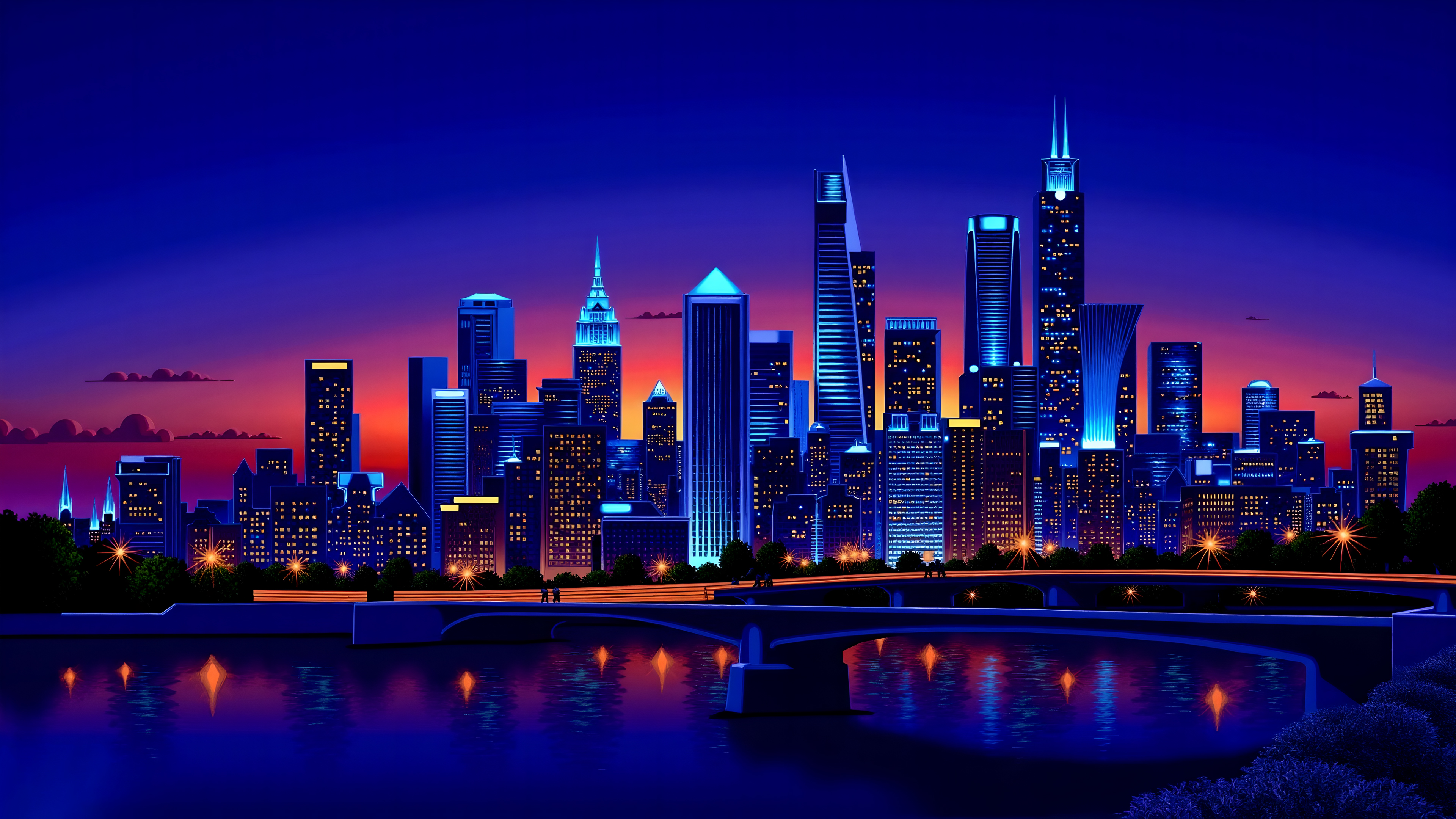1920x1080 New York Neon Skyline Dreams Cityscape Laptop Full HD 1080P ...