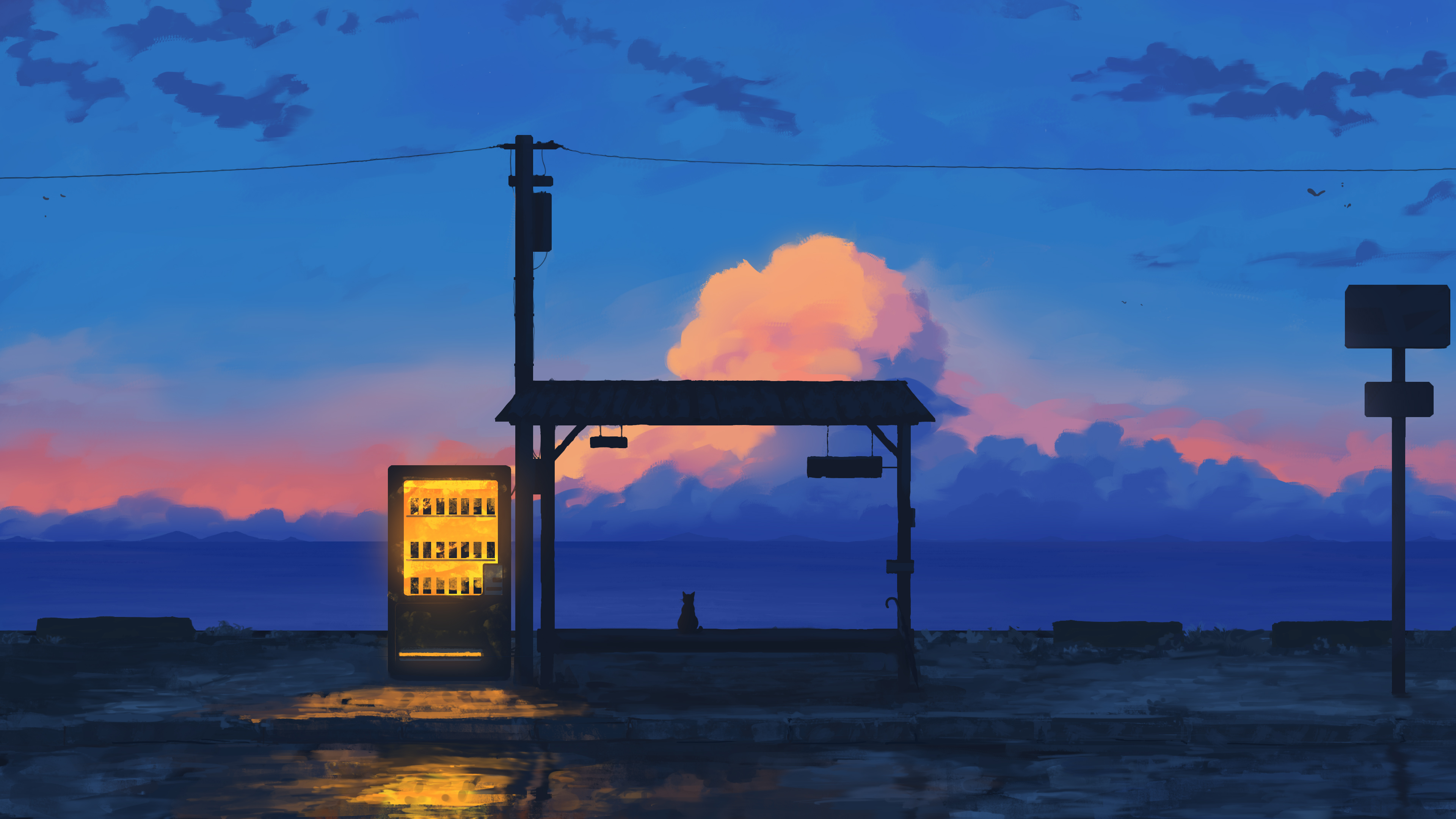 1920x1080 Peaceful Platform Train Station Twilight Laptop Full HD 1080P ...