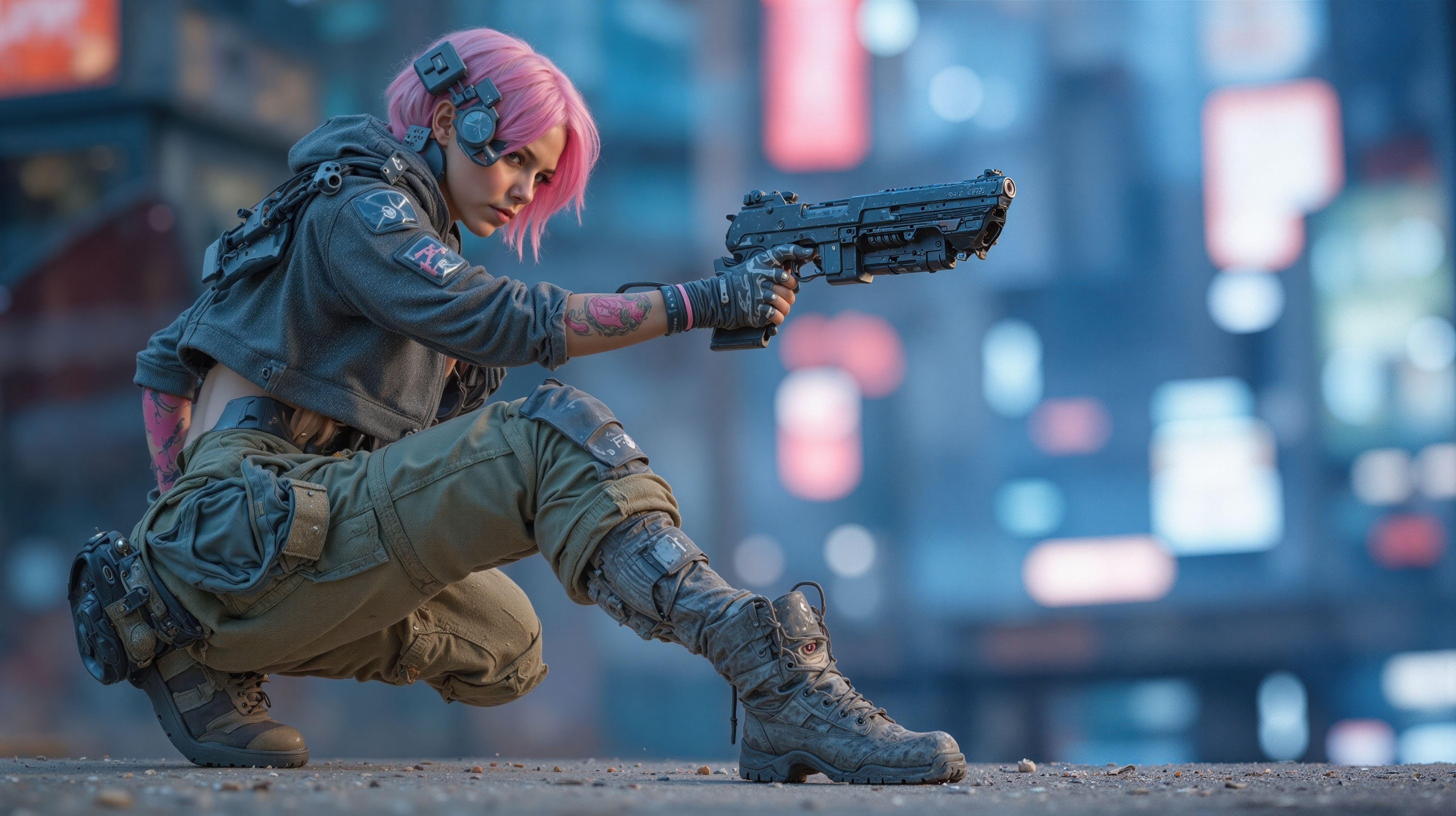 Pink Haired Cyberpunk Girl Aesthetic Wallpaper,HD Artist Wallpapers,4k ...