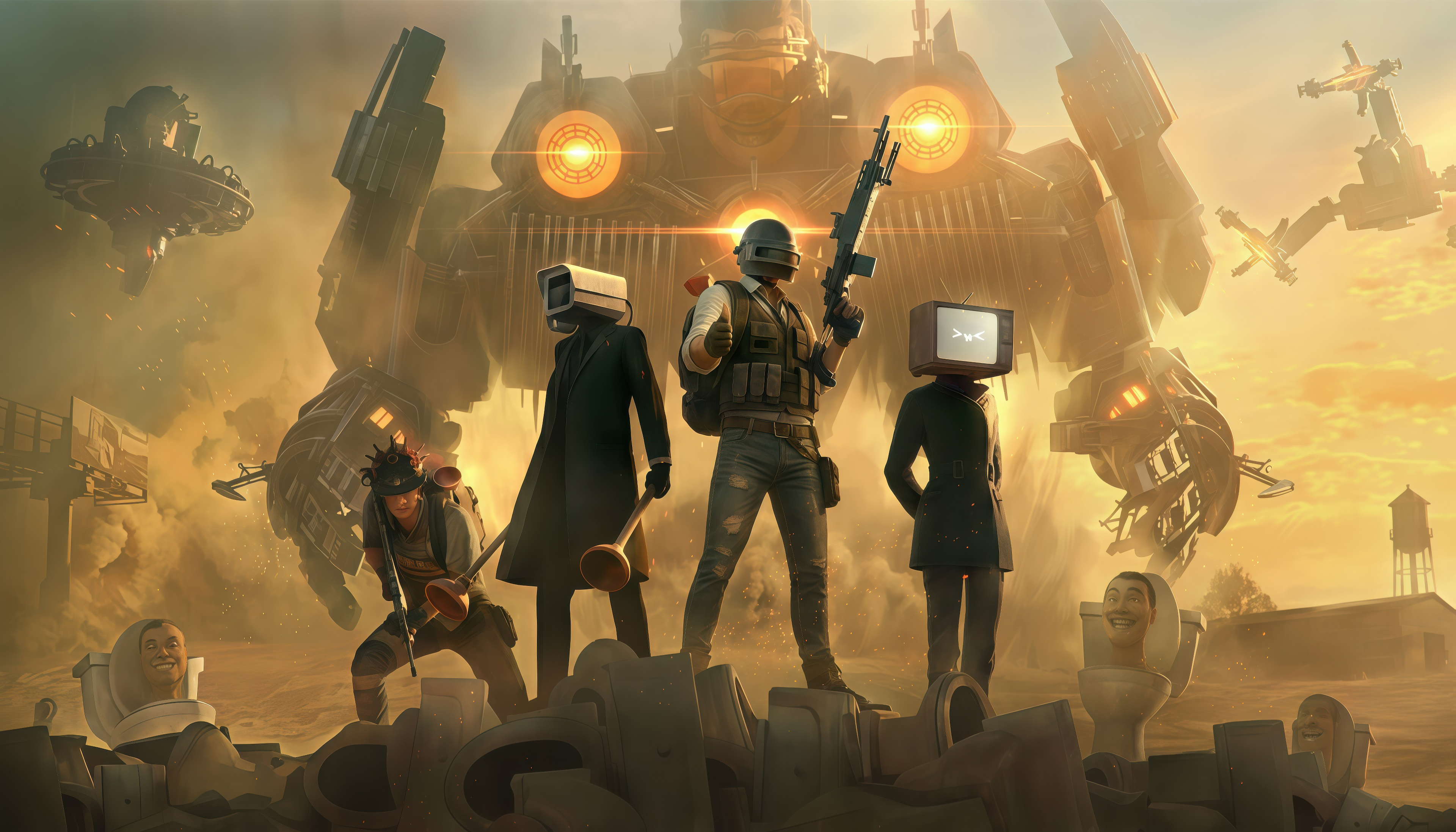 2932x2932 Pubg X Skibidi Toilet Ipad Pro Retina Display ,HD 4k ...