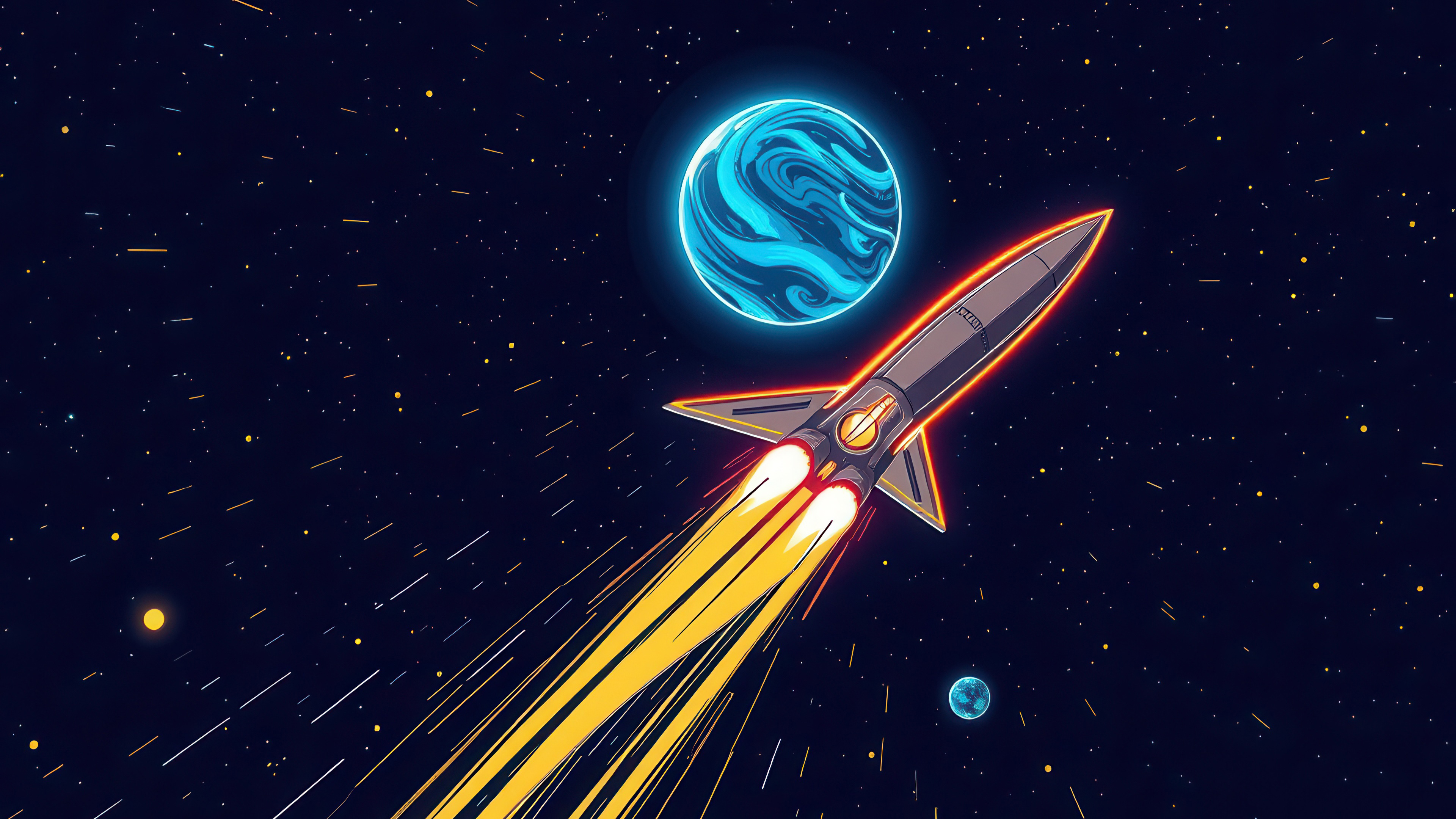 Rocket Blasting Through Star Field Wallpaper,HD Artist Wallpapers,4k ...