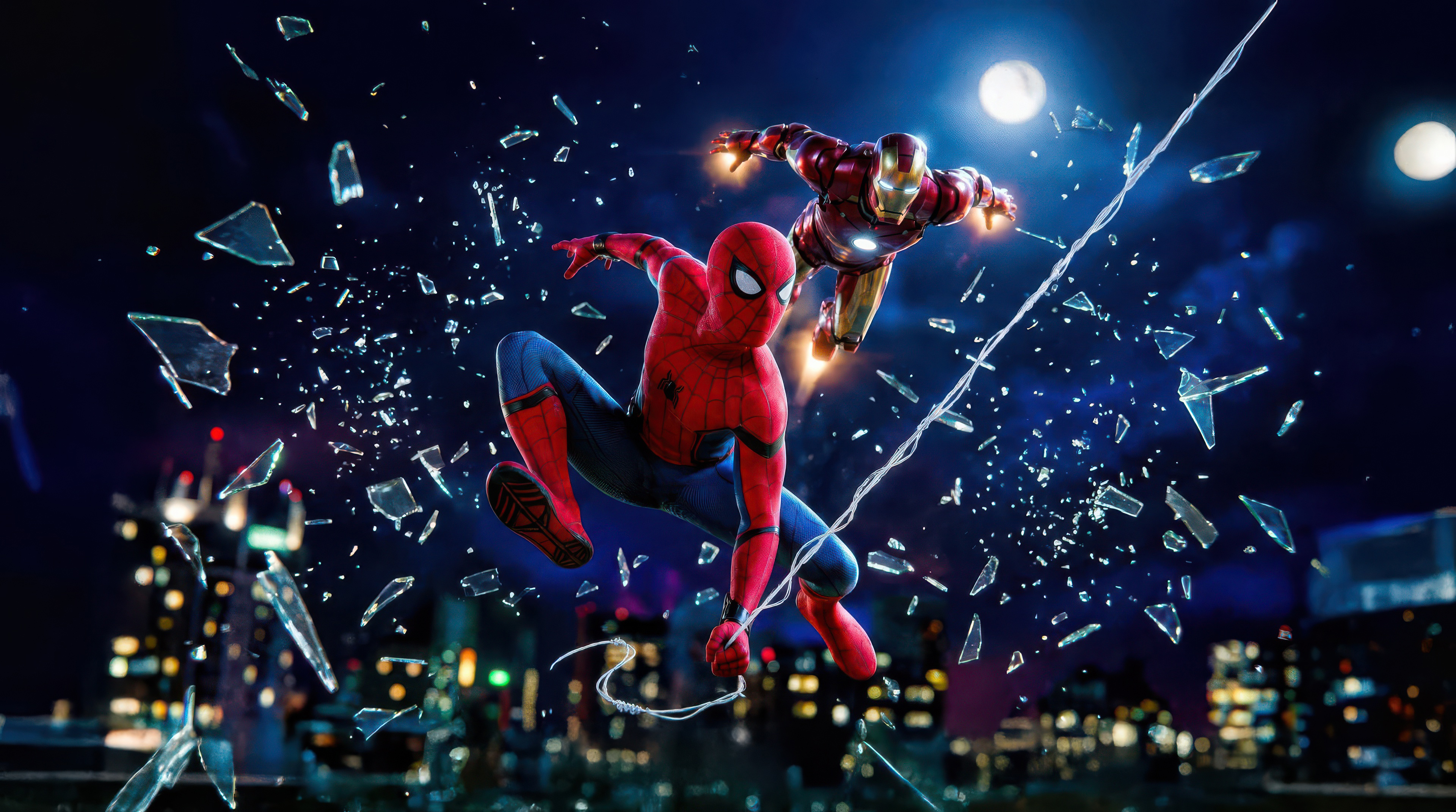 Spiderman X Iron Man Skyline Watcher Wallpaper,HD Superheroes ...