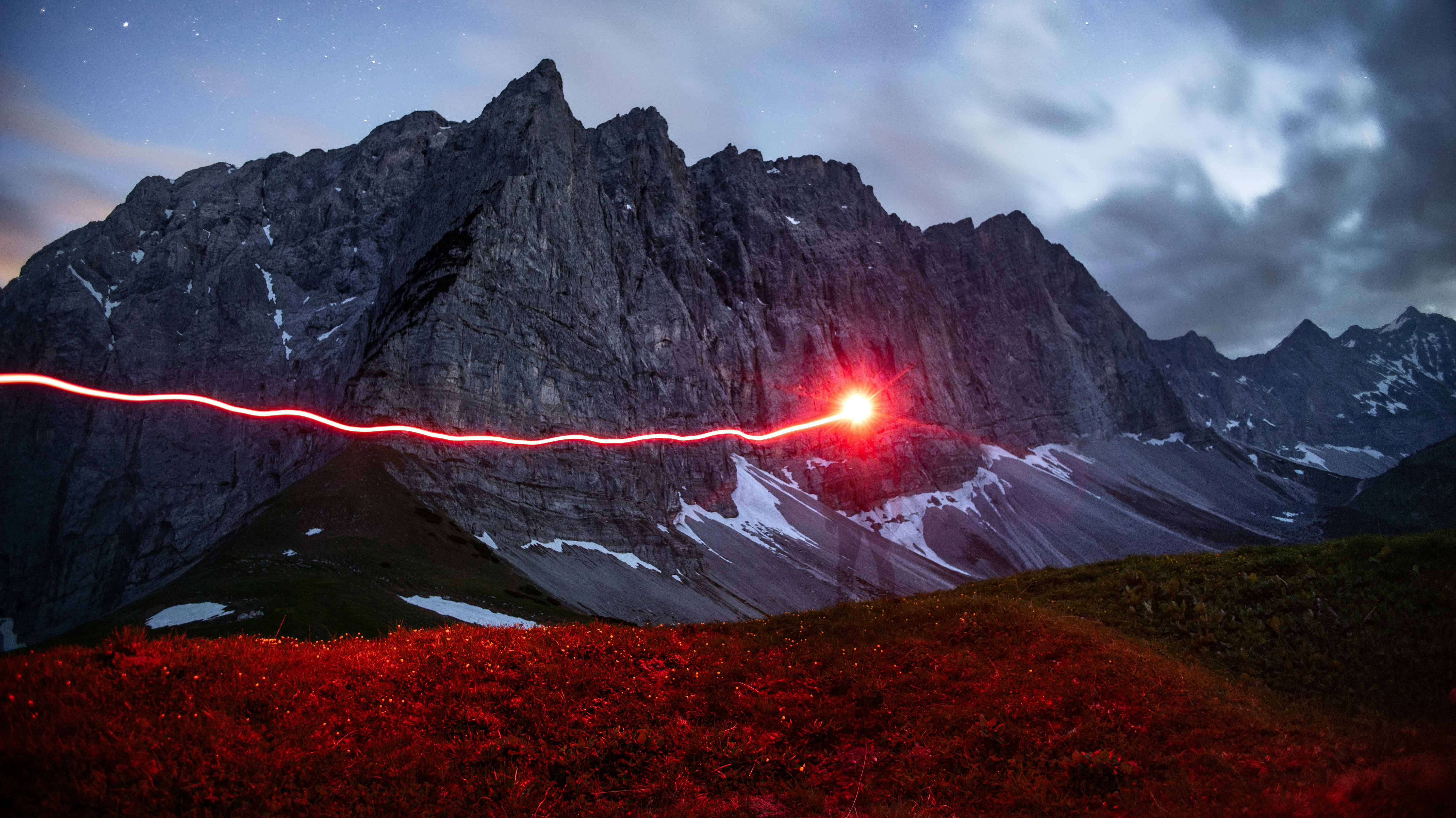 Thunder Strike Light Mountain Range Wallpaper,HD Nature Wallpapers,4k ...