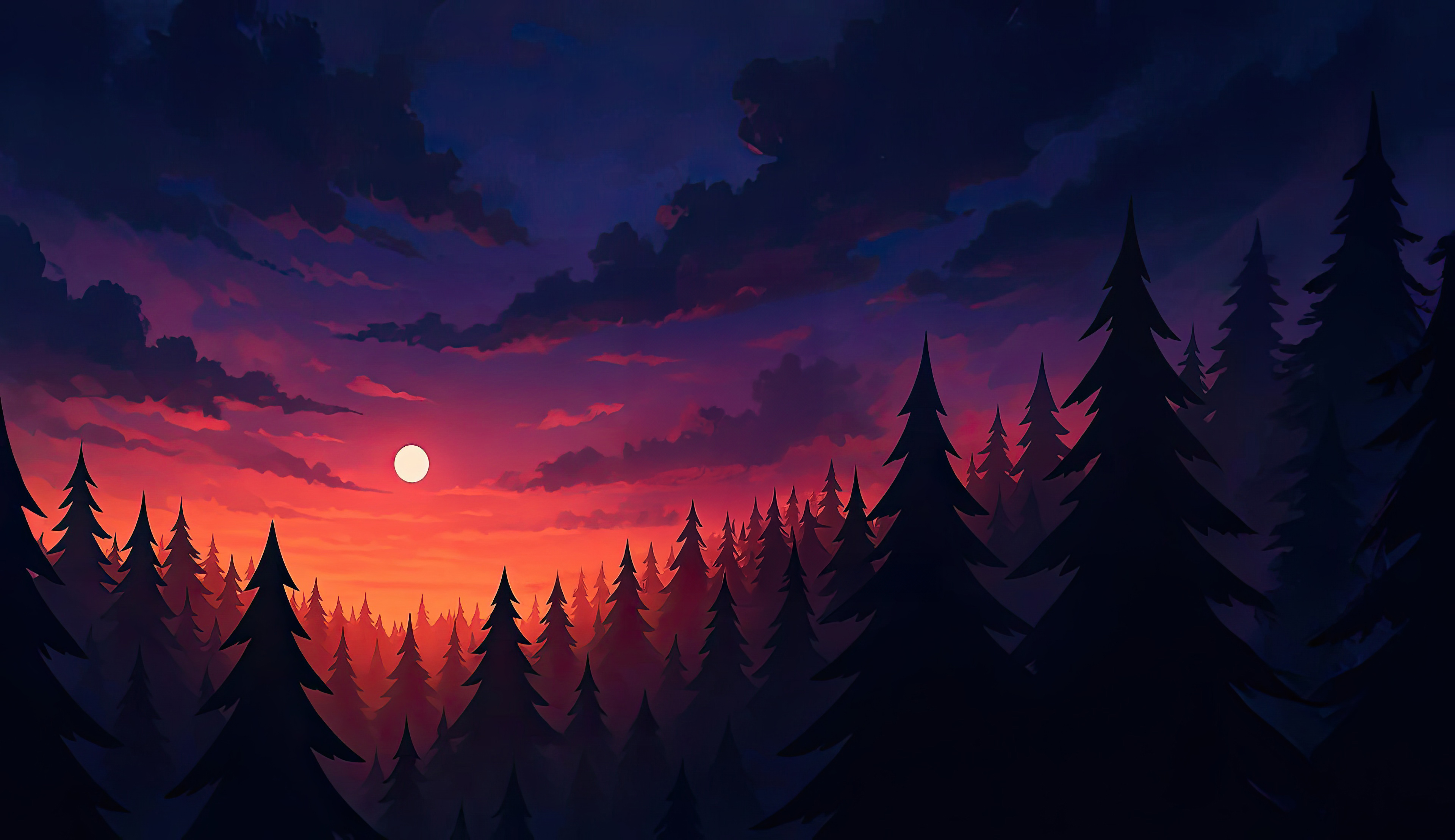 Twilight Forest Illustration Wallpaper,HD Artist Wallpapers,4k Wallpapers,Images,Backgrounds ...