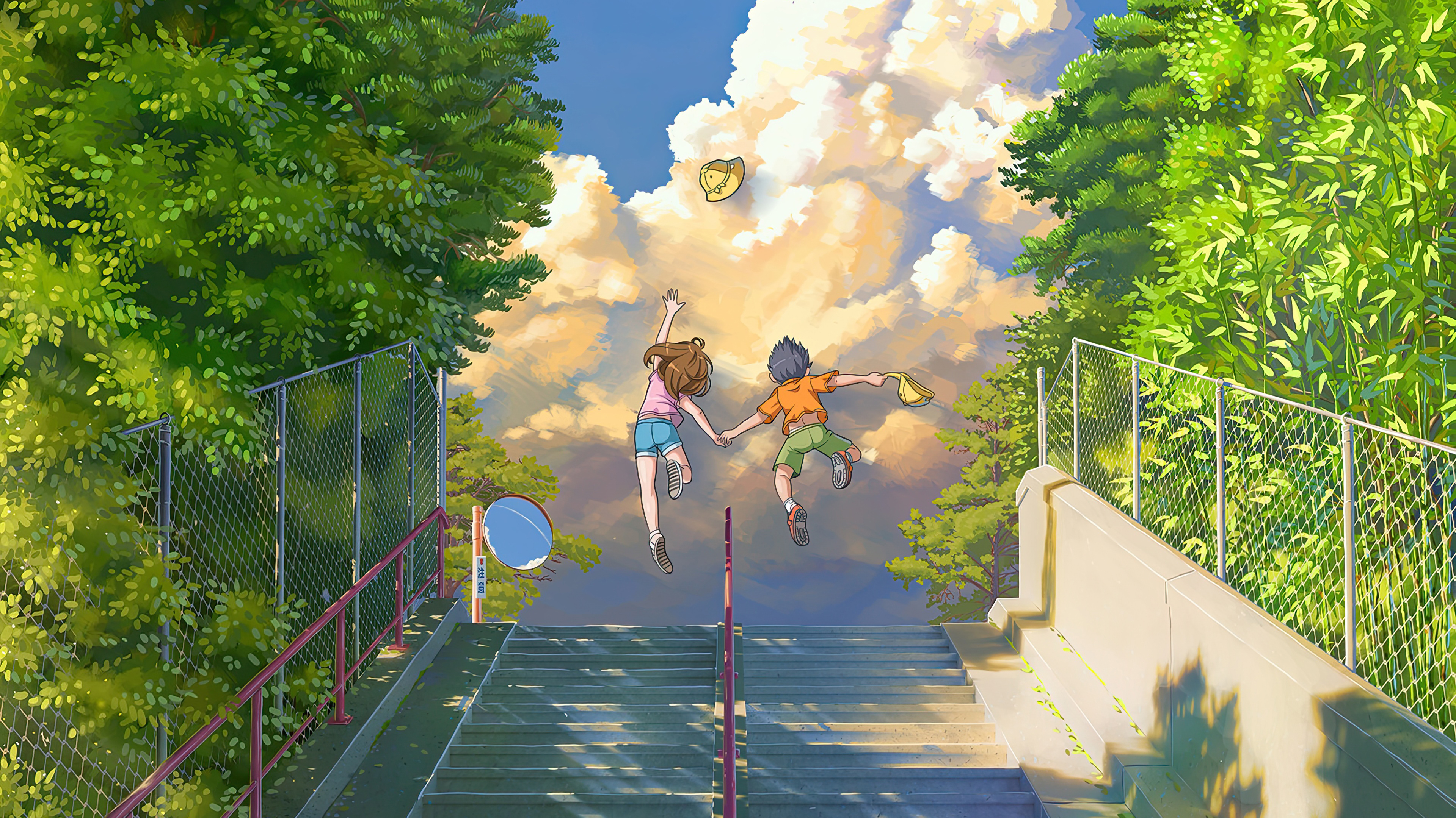 Two Young Best Friends Childhood Joy In Motion Wallpaper,HD Artist ...